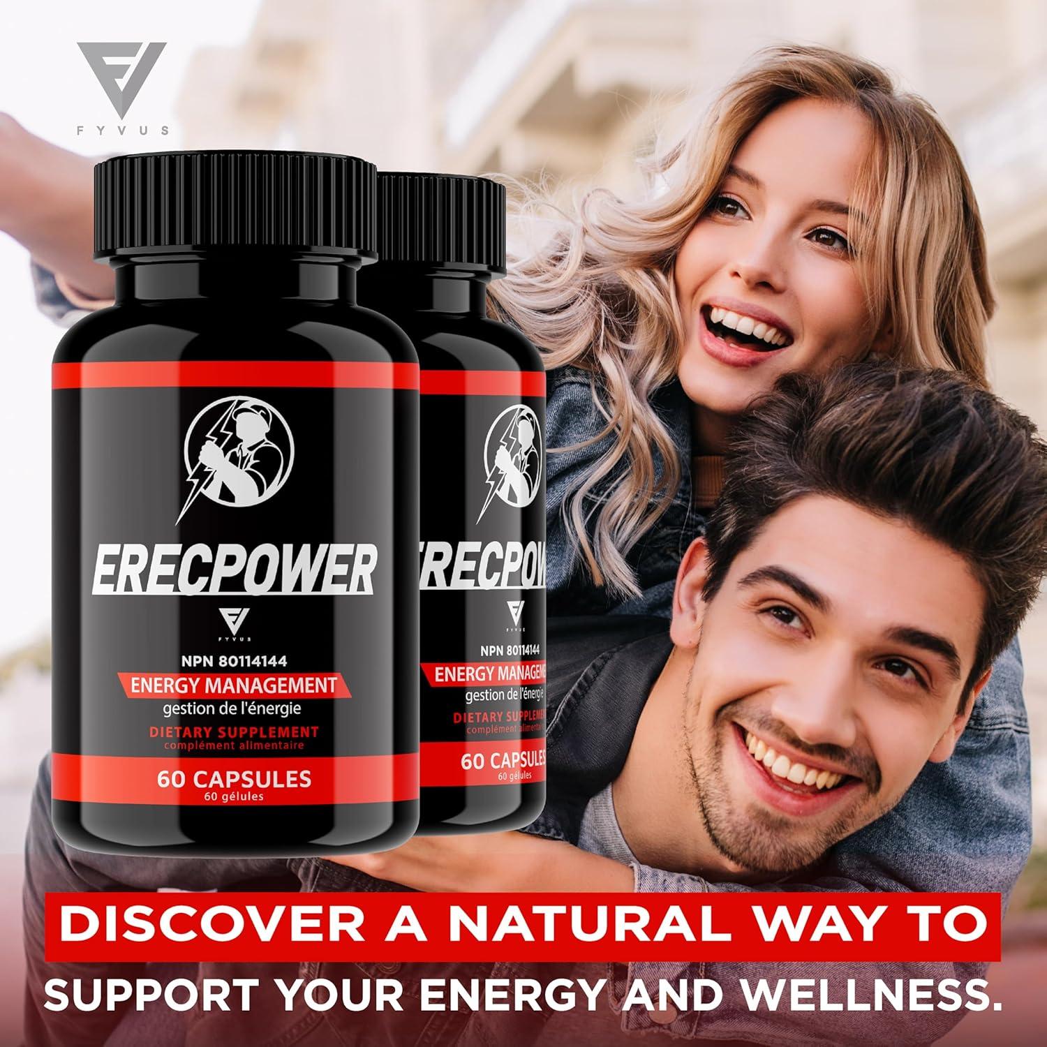 (2 Pack) Erec Power Capsules ErecPower Maximum Strength Male Energy Performance Support ...