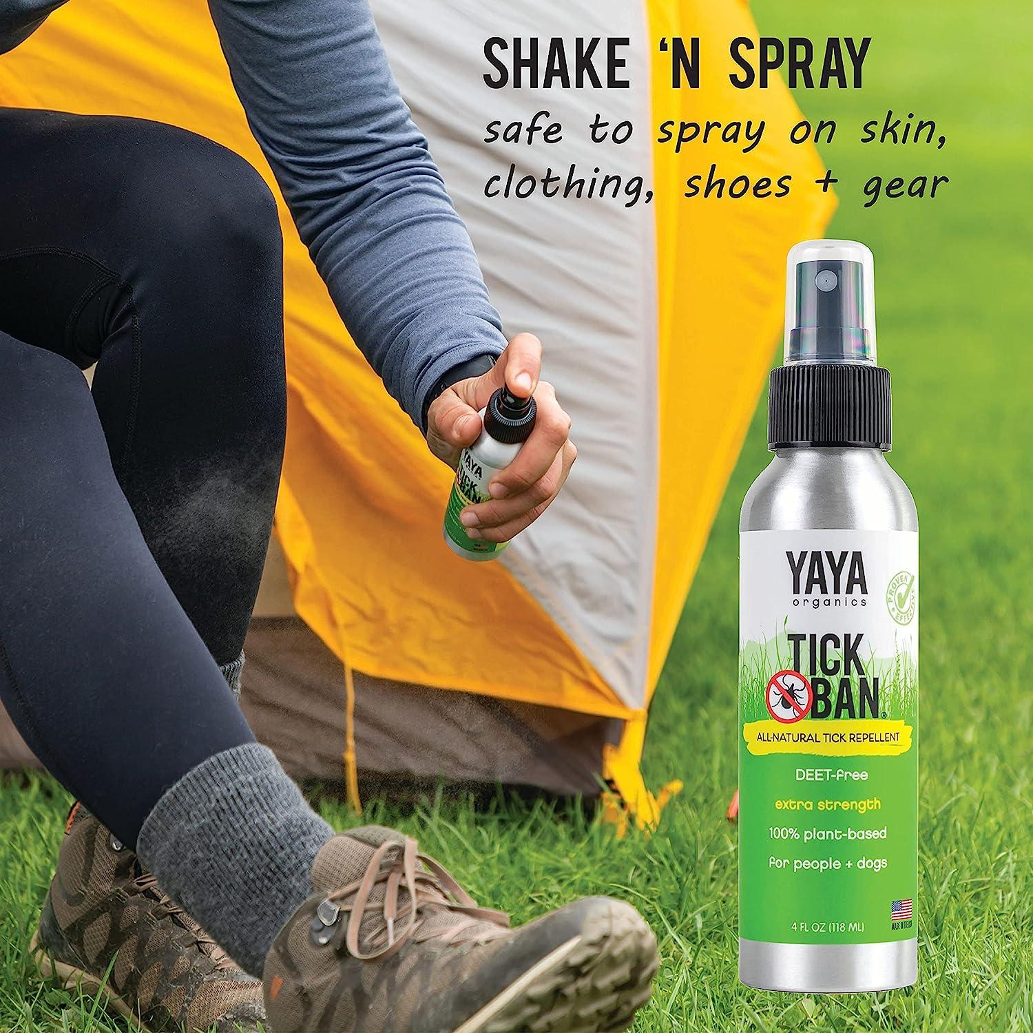 Yaya Tick Ban Extra Strength Tick Repellent - 100% Natural, DEET-Free ...
