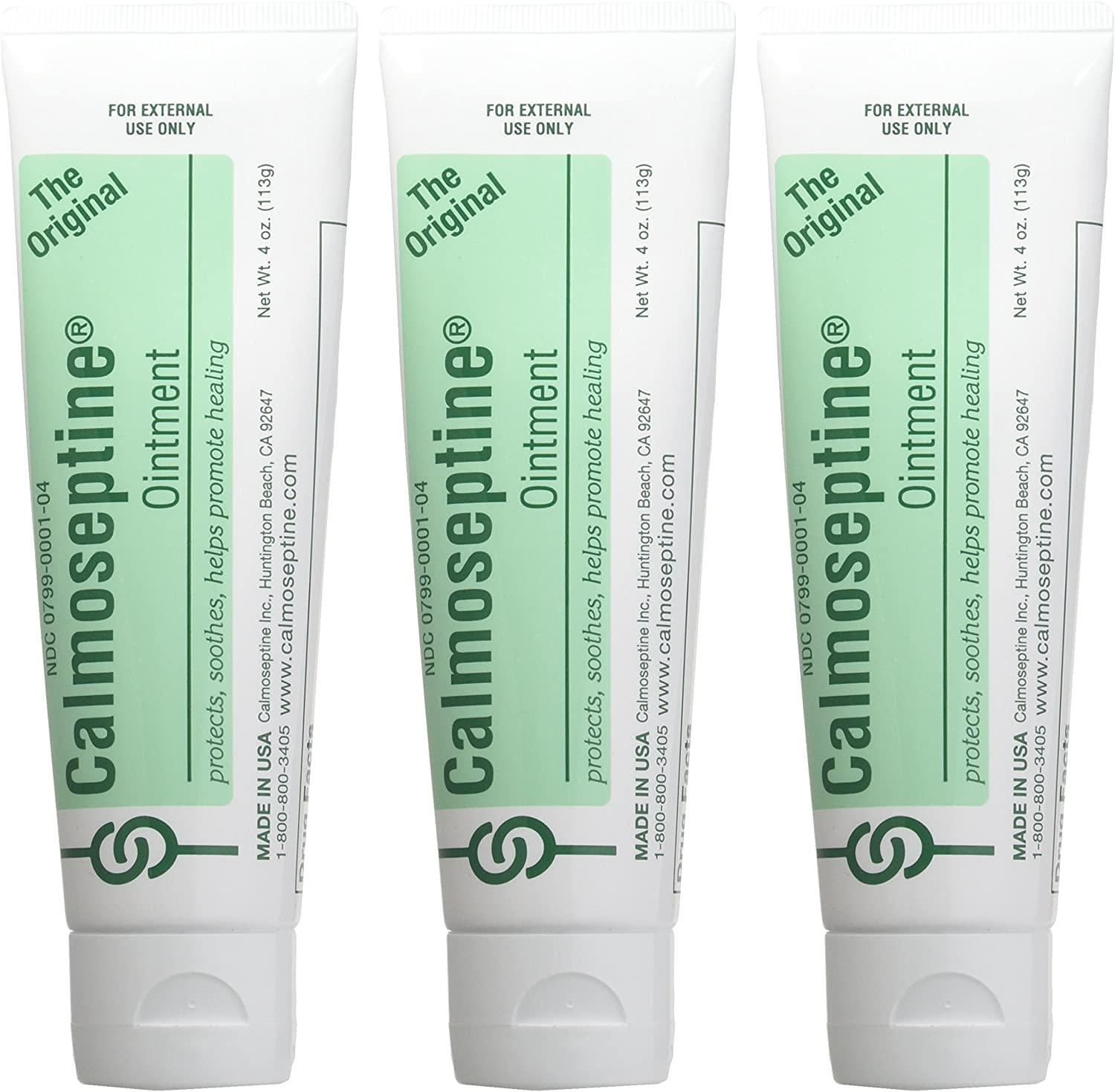 Calmoseptine Ointment Tube 4 oz - 3 Pack (12 oz total) - Soothing Skin ...