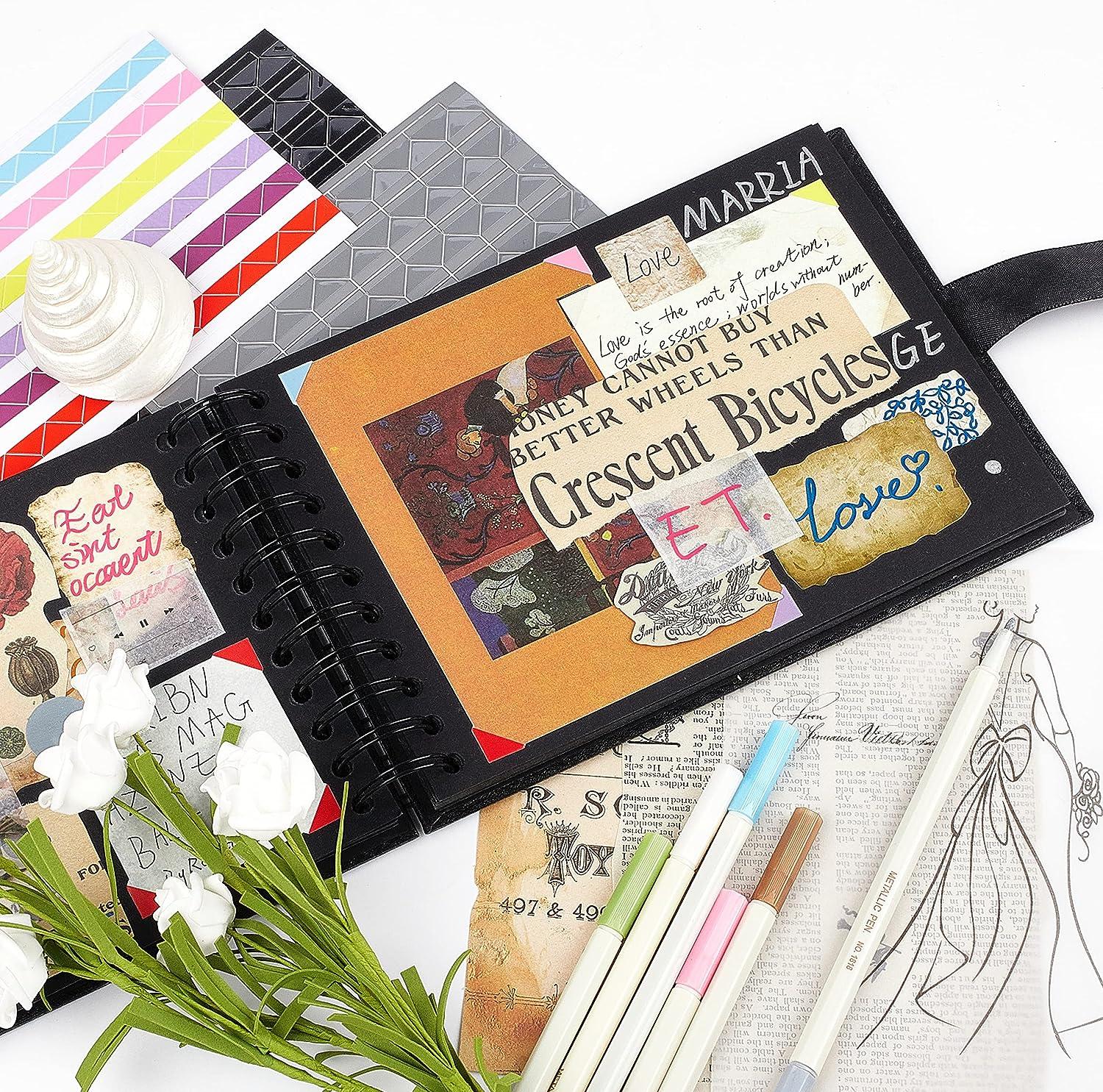 Jutieuo 8.5x5.9 Inch Scrapbook Photo Album - DIY Kit with 60 Pages ...