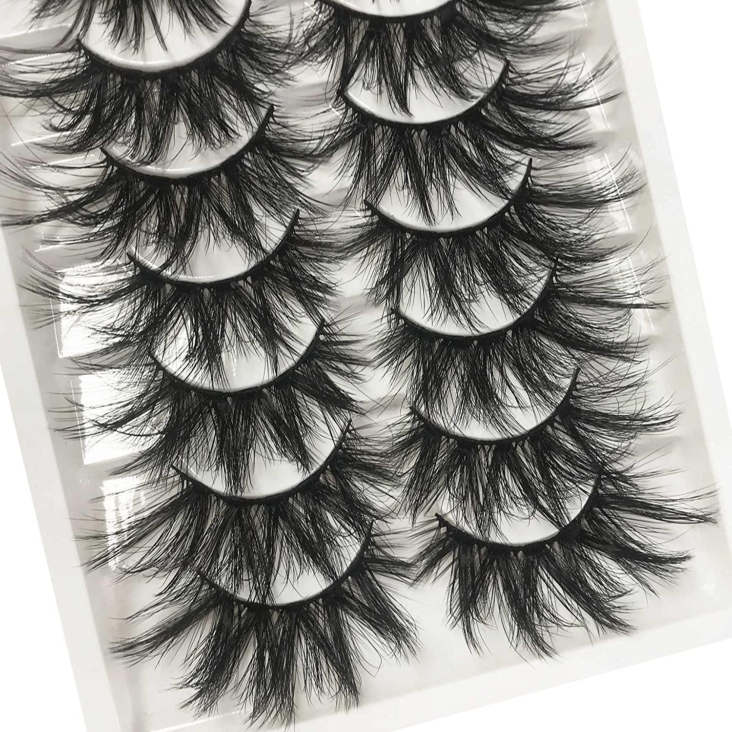 Goddvenus 20MM Faux Mink Eyelashes Pack - 24 Pairs Long Thick Fluffy 3D ...