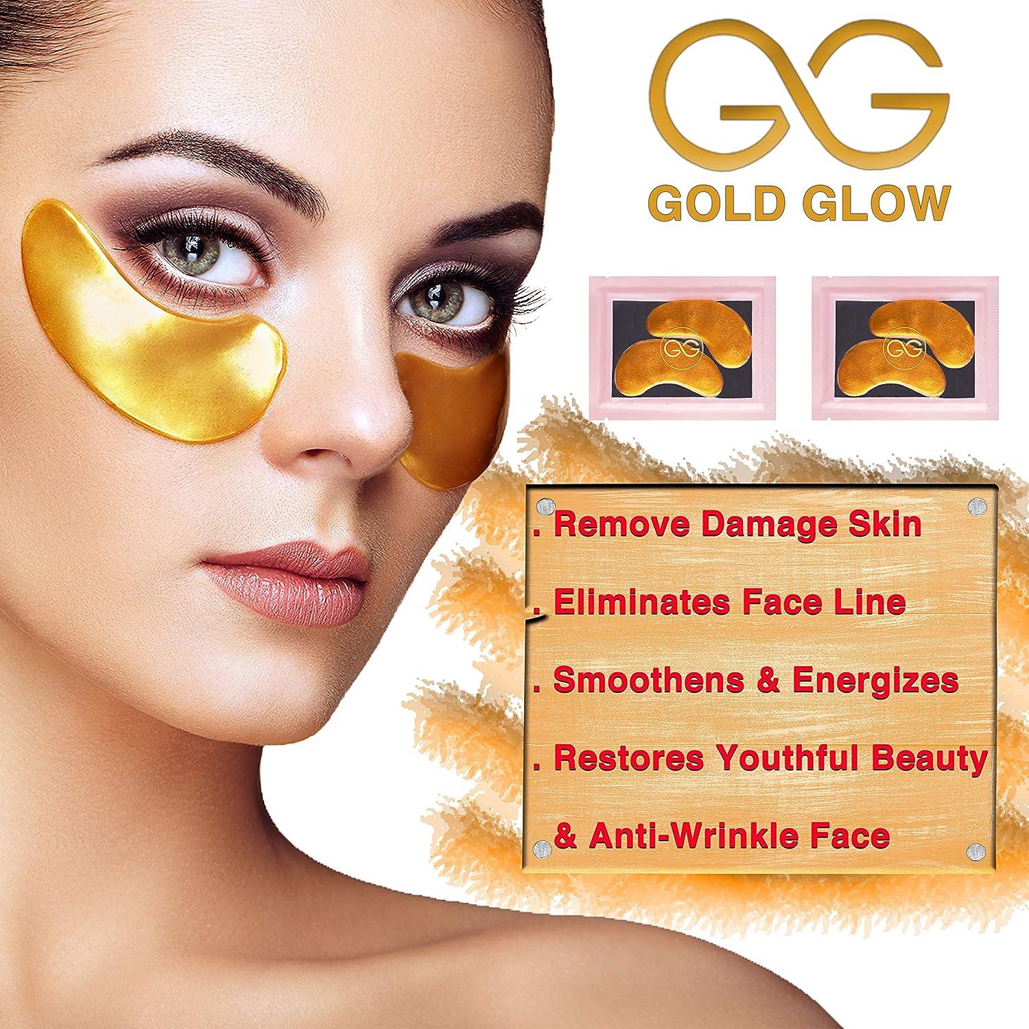 Gold Glow Under Eye Patches - 24K Gold Masks for Dark Circles ...