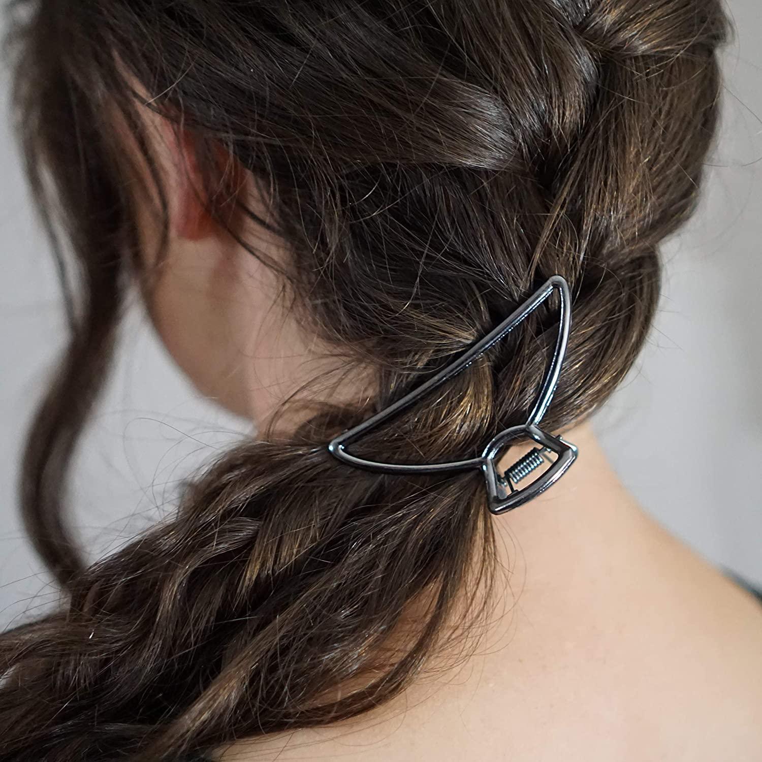 Gunmetal Gray Metal Hair Claw Clips Variety Pack - Large & Small ...