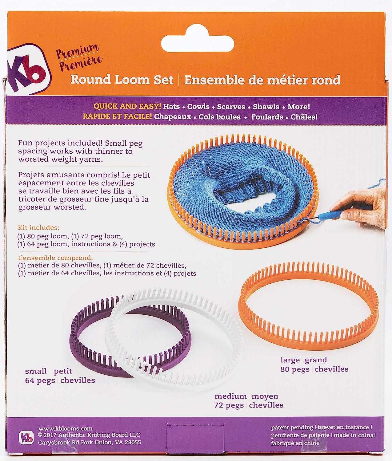 Authentic Knitting Board Premium Round Loom Set - 3/8 Gauge | Buy Now ...