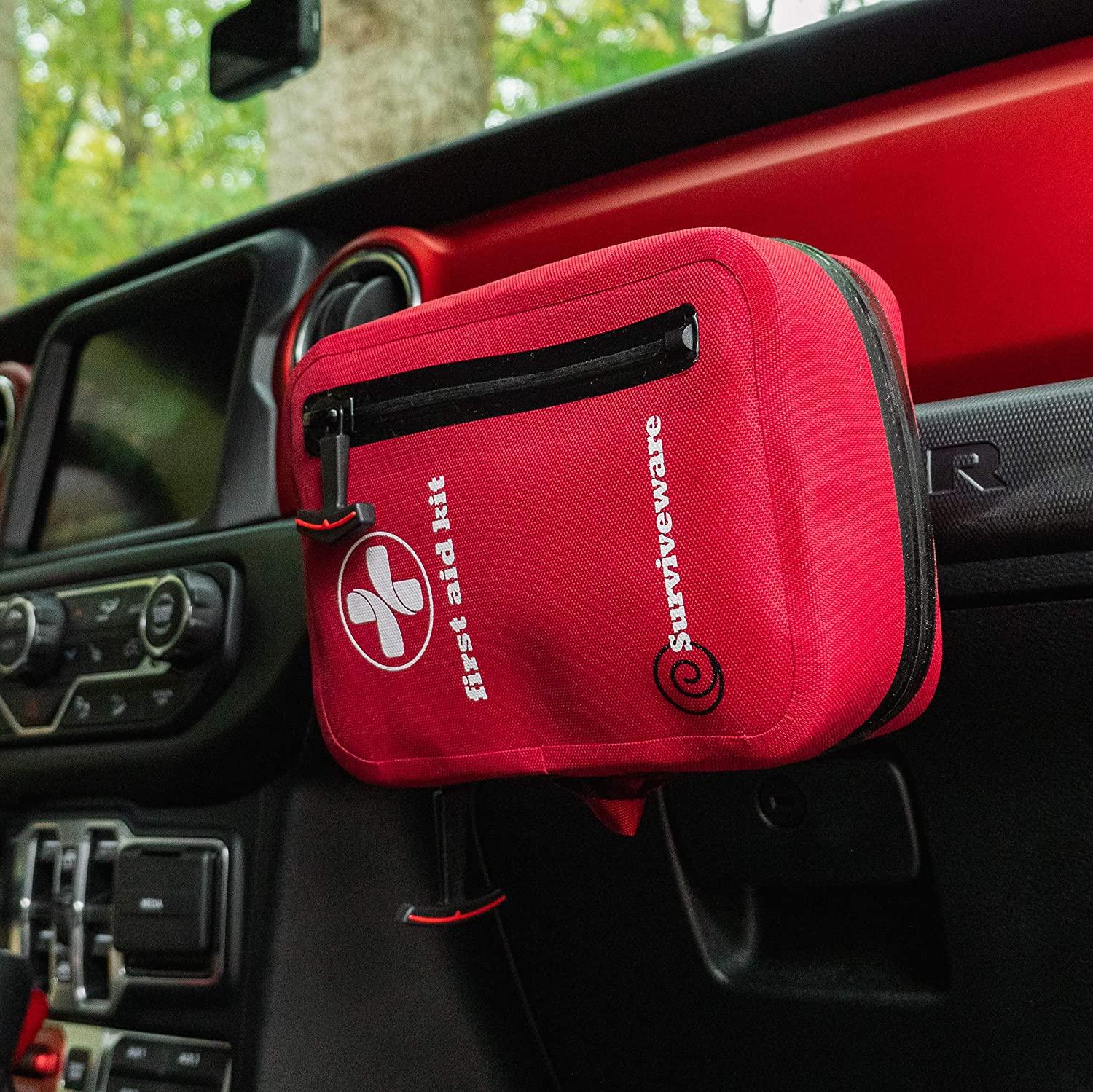 SURVIVEWARE 100-Piece Small Waterproof First Aid Kit for Cars, Boats ...