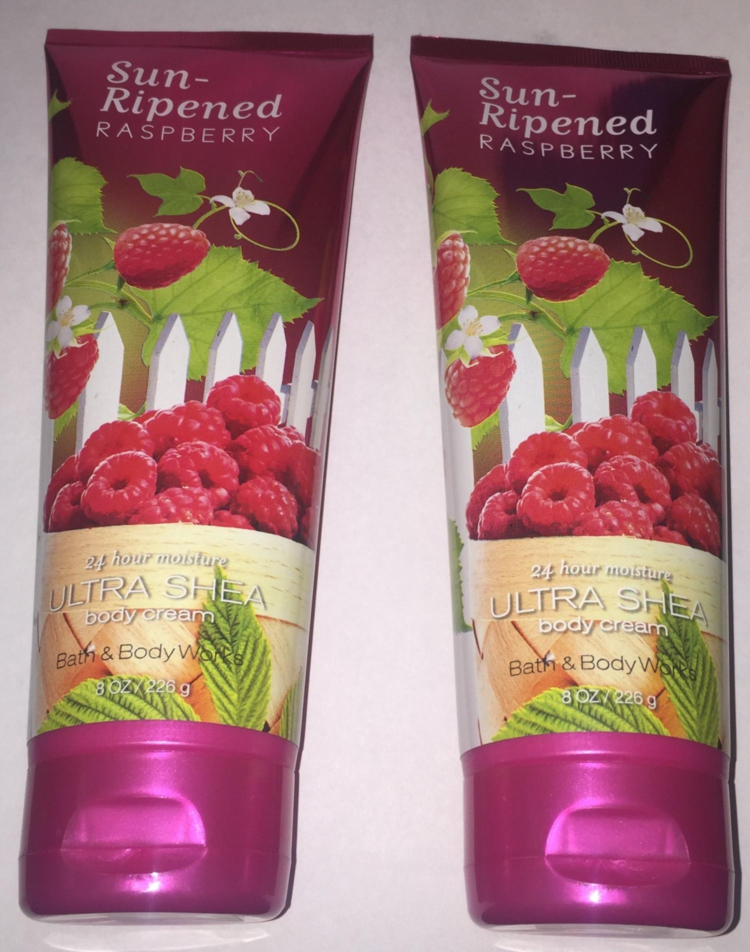 Buy Bath & Body Works Sun-Ripened Raspberry Ultra Shea Body Cream - Lot ...