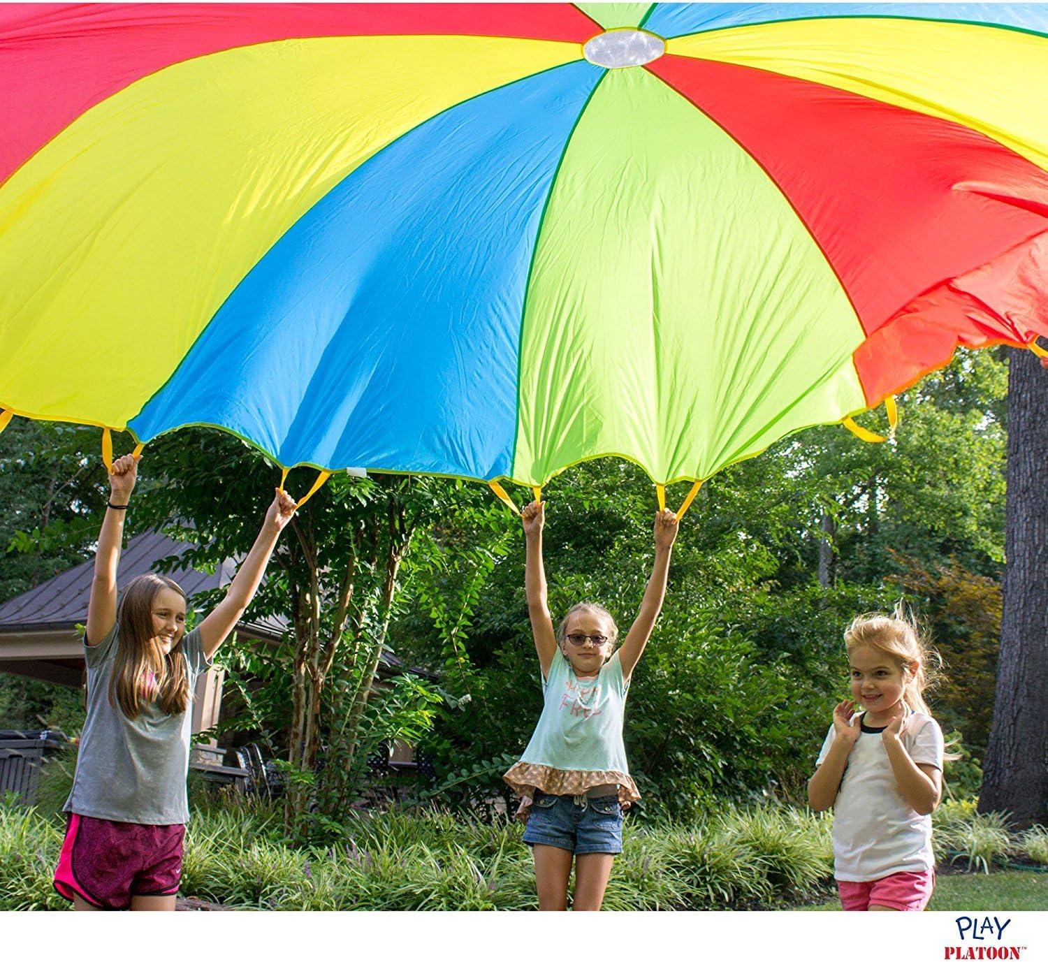 12ft Play Platoon Parachute for Kids | 16 Handles PE Equipment for ...