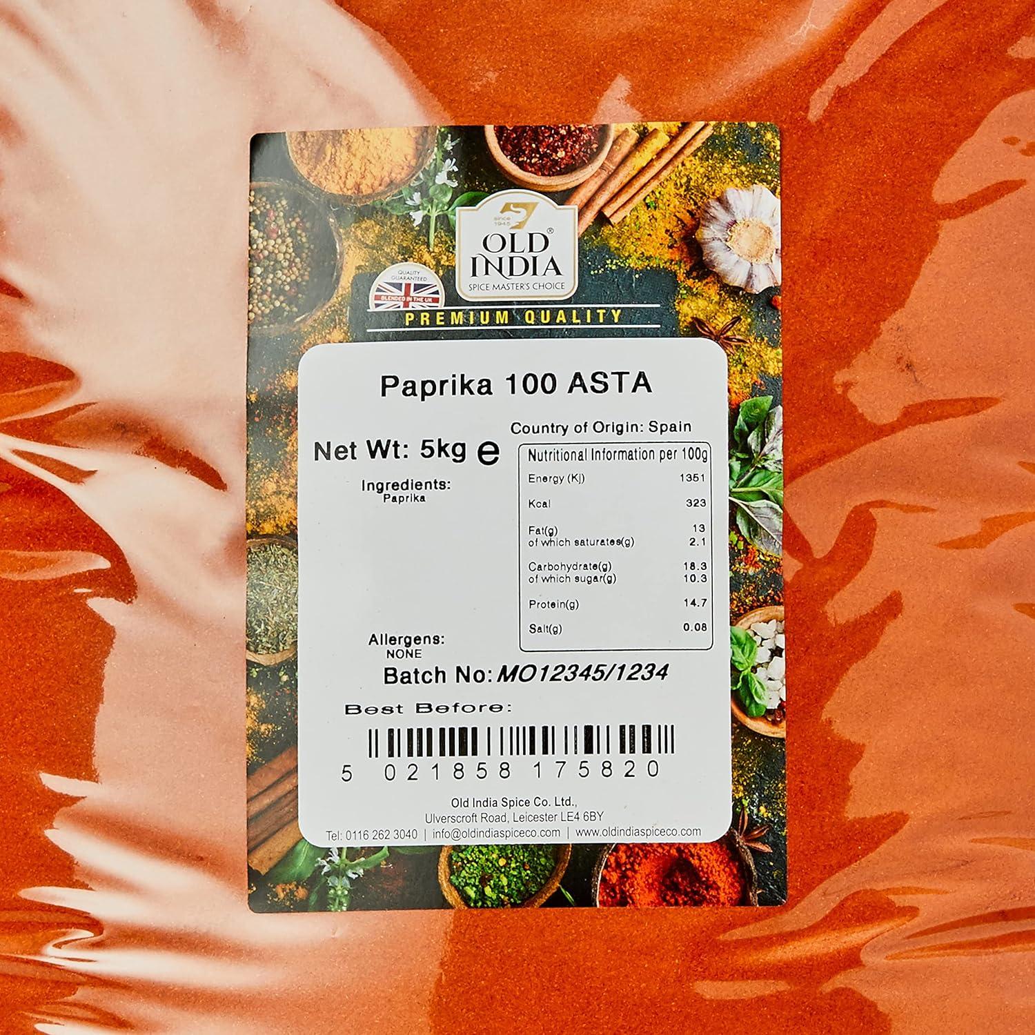 Old India Paprika 100 ASTA 5kg - Premium Quality Spice (Pack of 1 ...