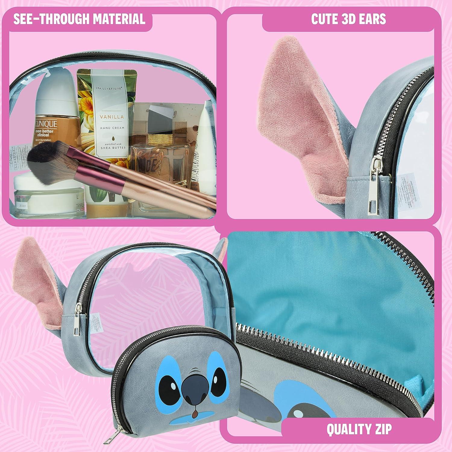 Disney Stitch Toiletry Bag Set - Travel Makeup Vanity Storage for Girls ...