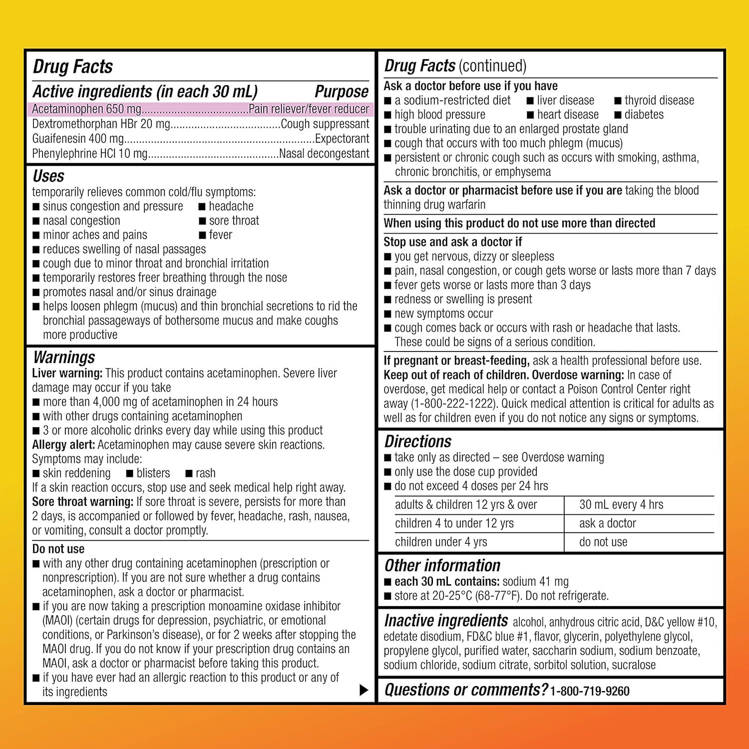 Amazon Basic Care Daytime Severe Cold and Flu Relief Liquid - 12 Fl Oz