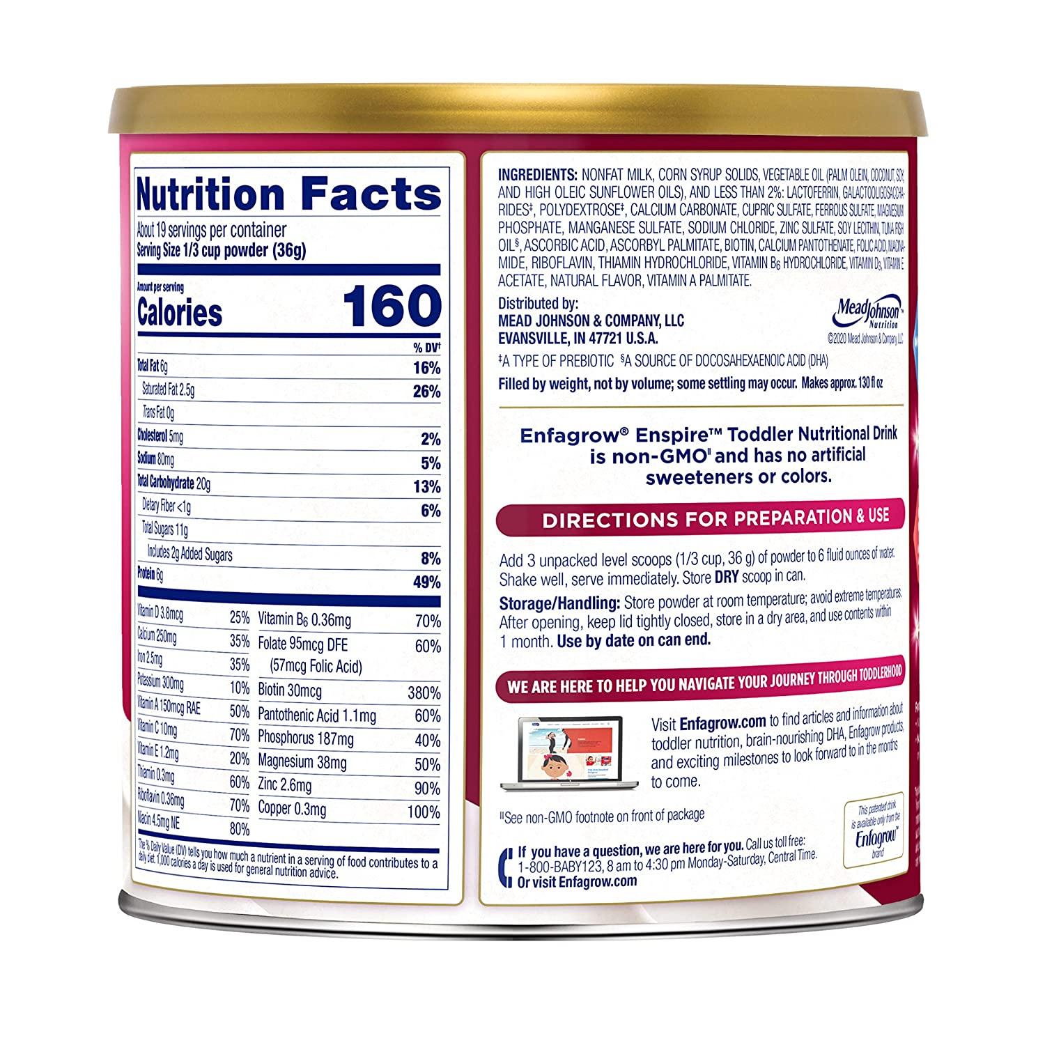Enfagrow Enspire Toddler Nutritional Drink | Brain & Immune Support ...