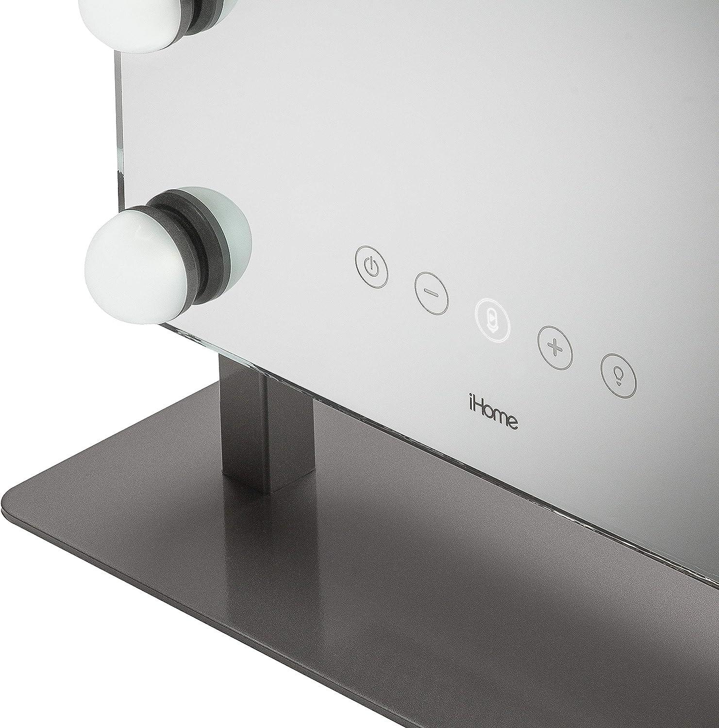 iHome Hollywood Vanity Mirror PRO with Bluetooth, Voice Control, USB ...