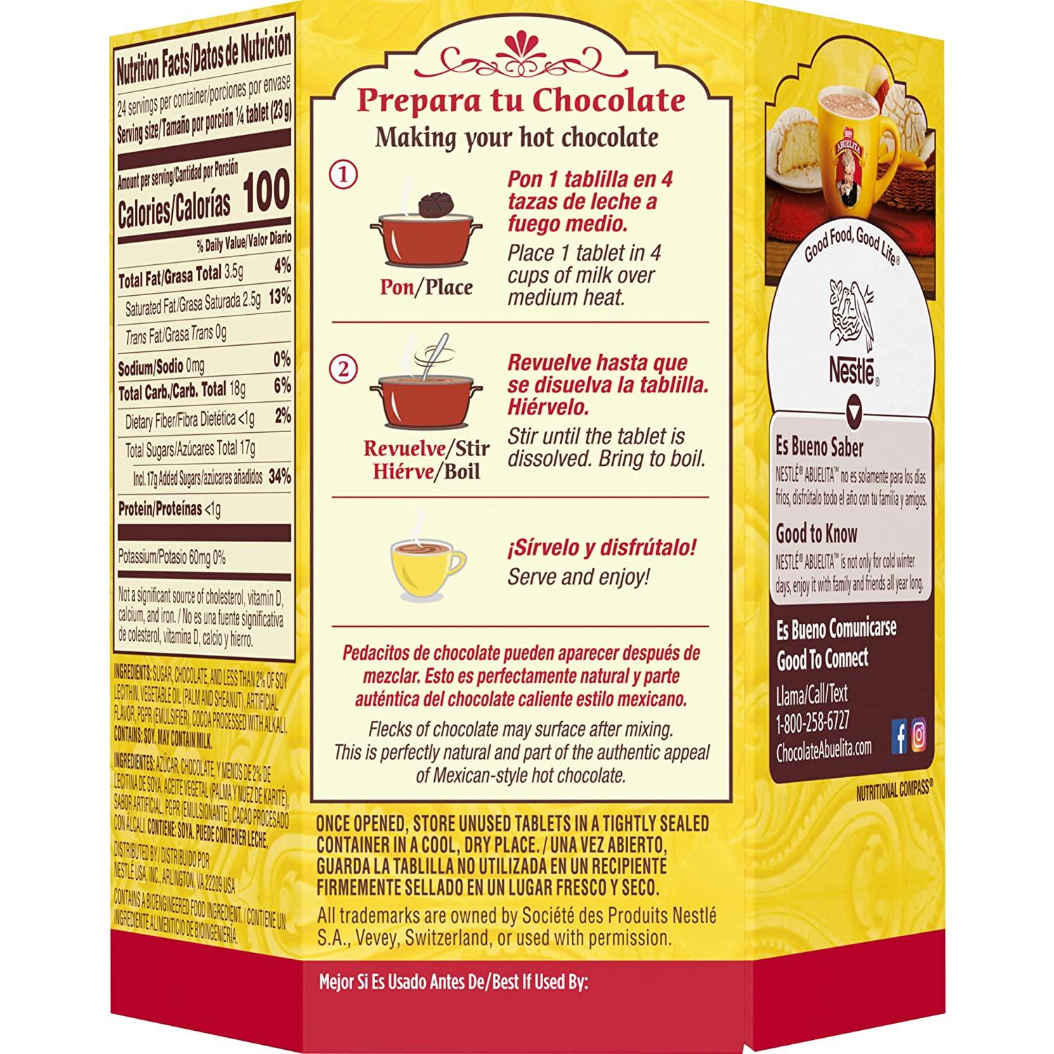 Nestle ABUELITA Hot Chocolate Drink Tablets - Authentic Mexican Hot ...