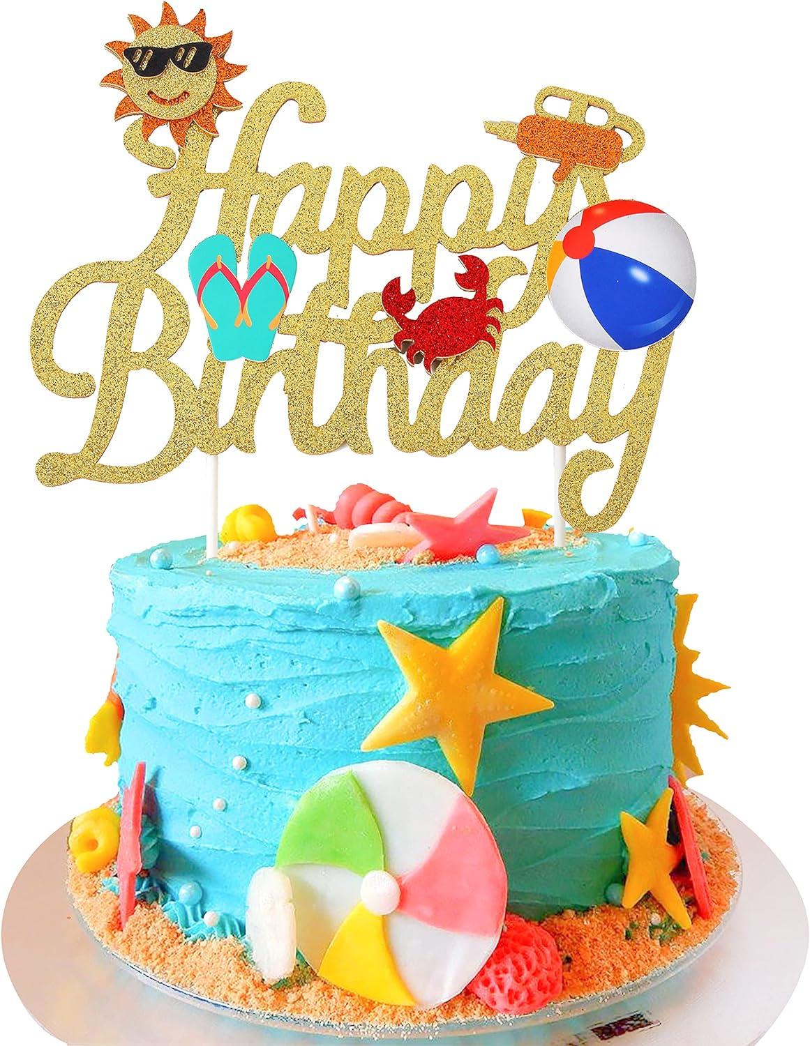 pool party cake topper