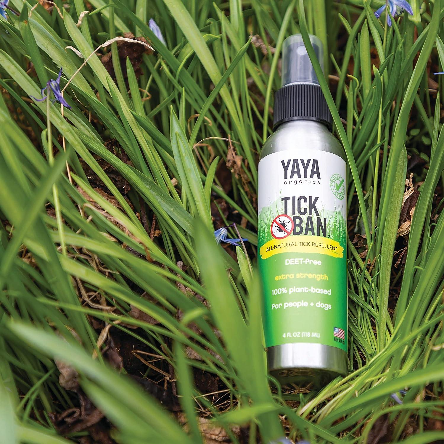 Yaya Tick Ban Extra Strength Tick Repellent - 100% Natural, DEET-Free Formula | Safe for Adults ...