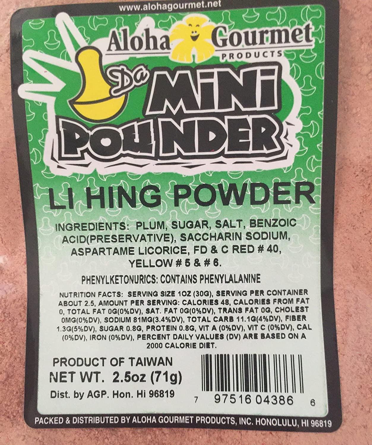 Aloha Gourmet Da Mini Pounder Li Hing Powder 2.5 oz. - Authentic ...