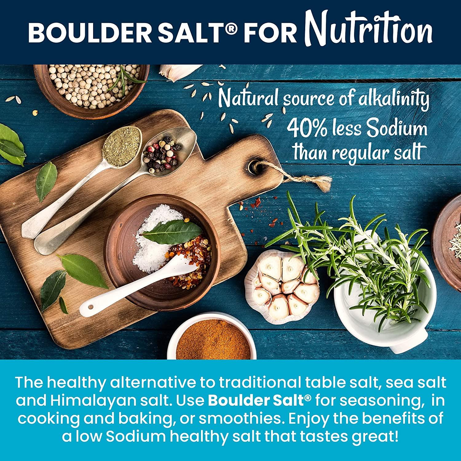 Boulder Salt Electrolyte Powder - Natural Alkaline Hydration Pack for ...
