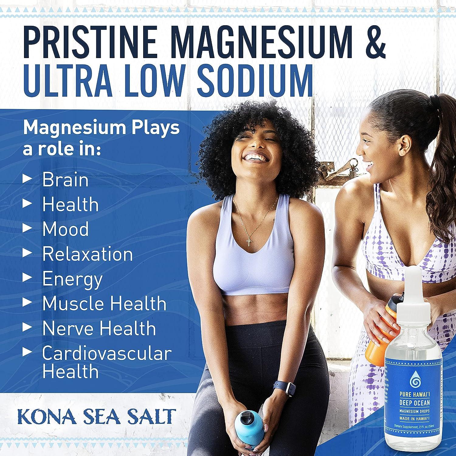 Kona Sea Salt Magnesium Drops - Pure Hawaii Deep Ocean Liquid ...