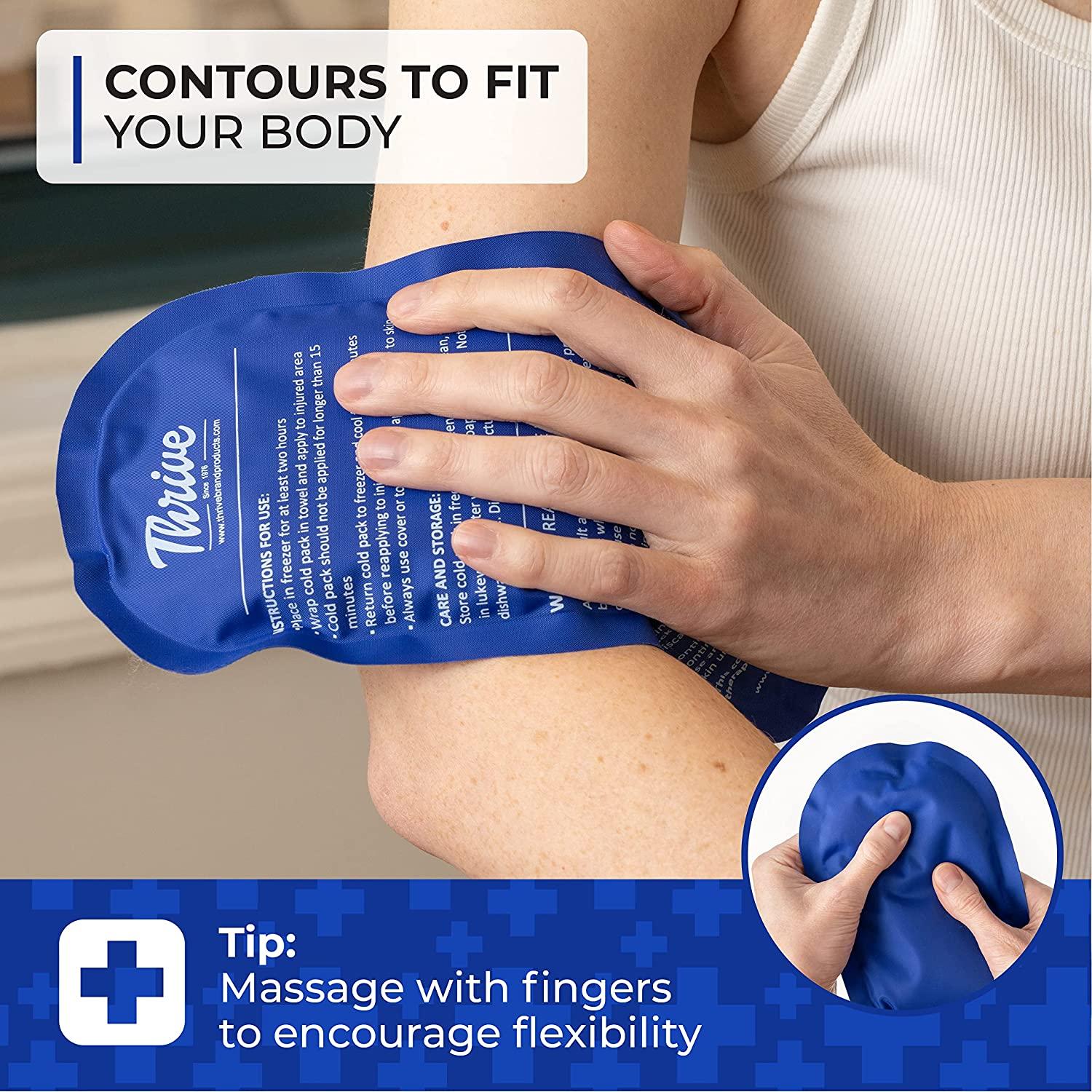 Thrive Cold Compress Ice Packs (2 Count) - Reusable Soft Gel Ice Pack ...