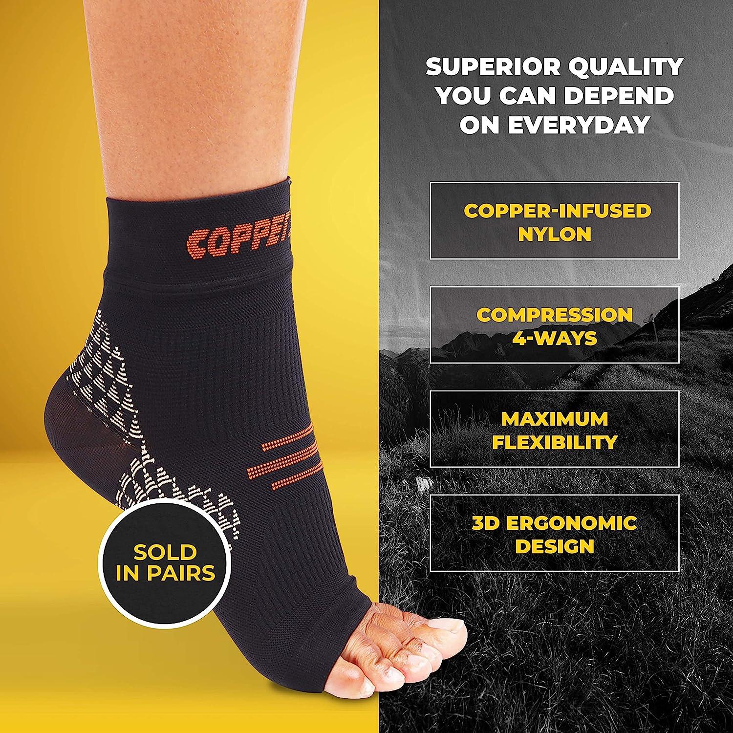 CopperJoint Plantar Fasciitis Foot Compression Sleeve - Toeless Socks ...