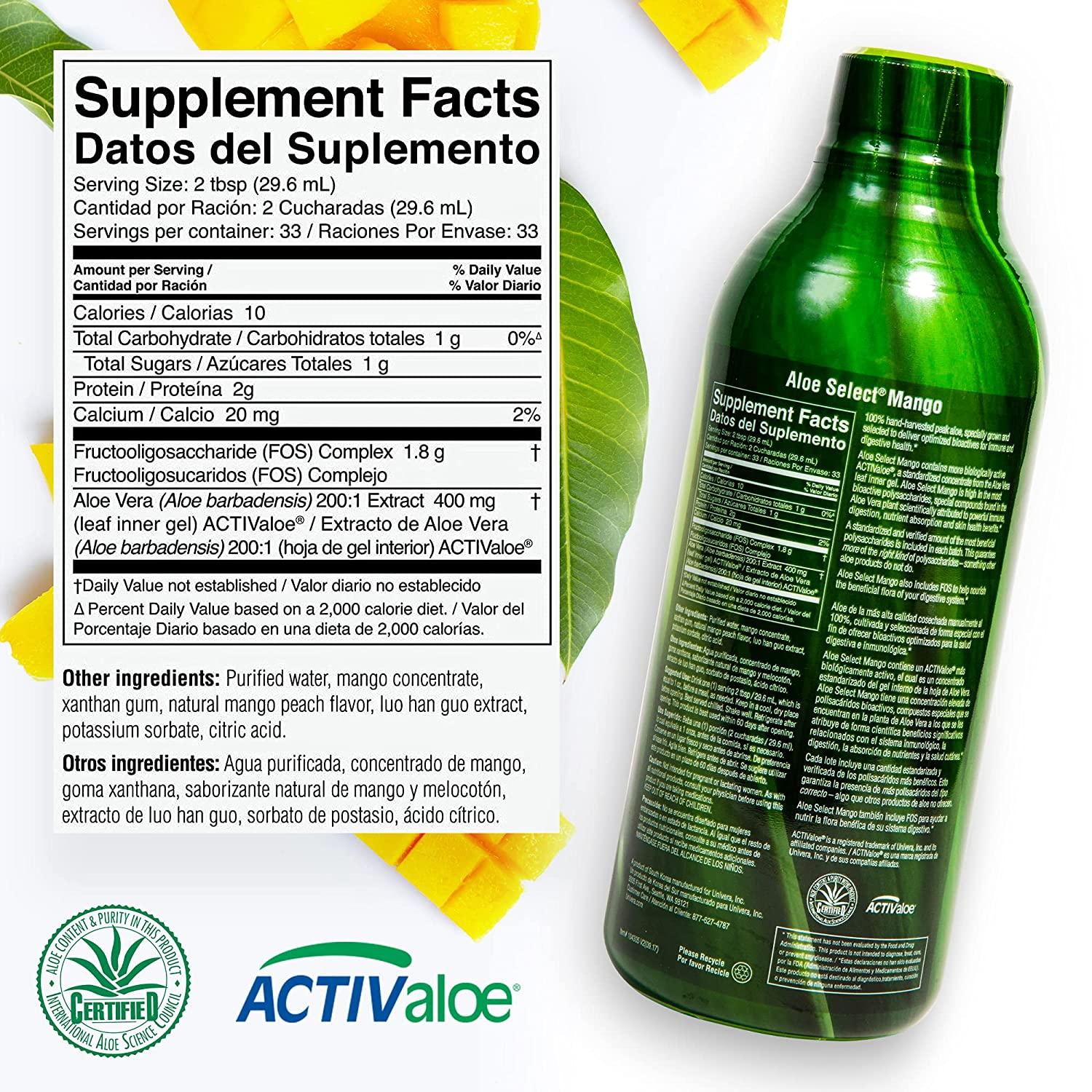 Univera Aloe Select Prebiotic Supplement | Immune Support | Digestive ...