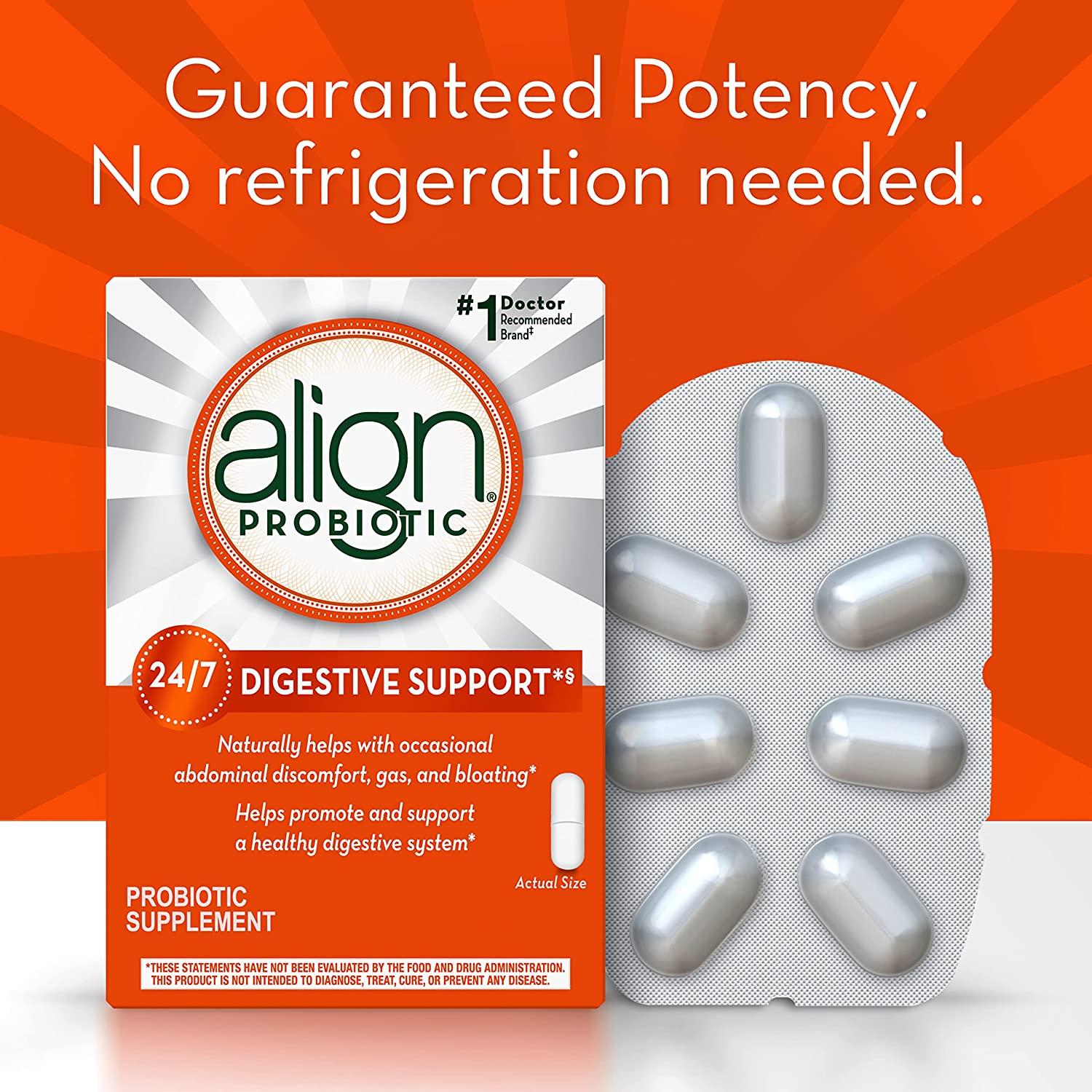 Align Probiotics - Daily Supplement for Digestive Health - 56 Capsules ...