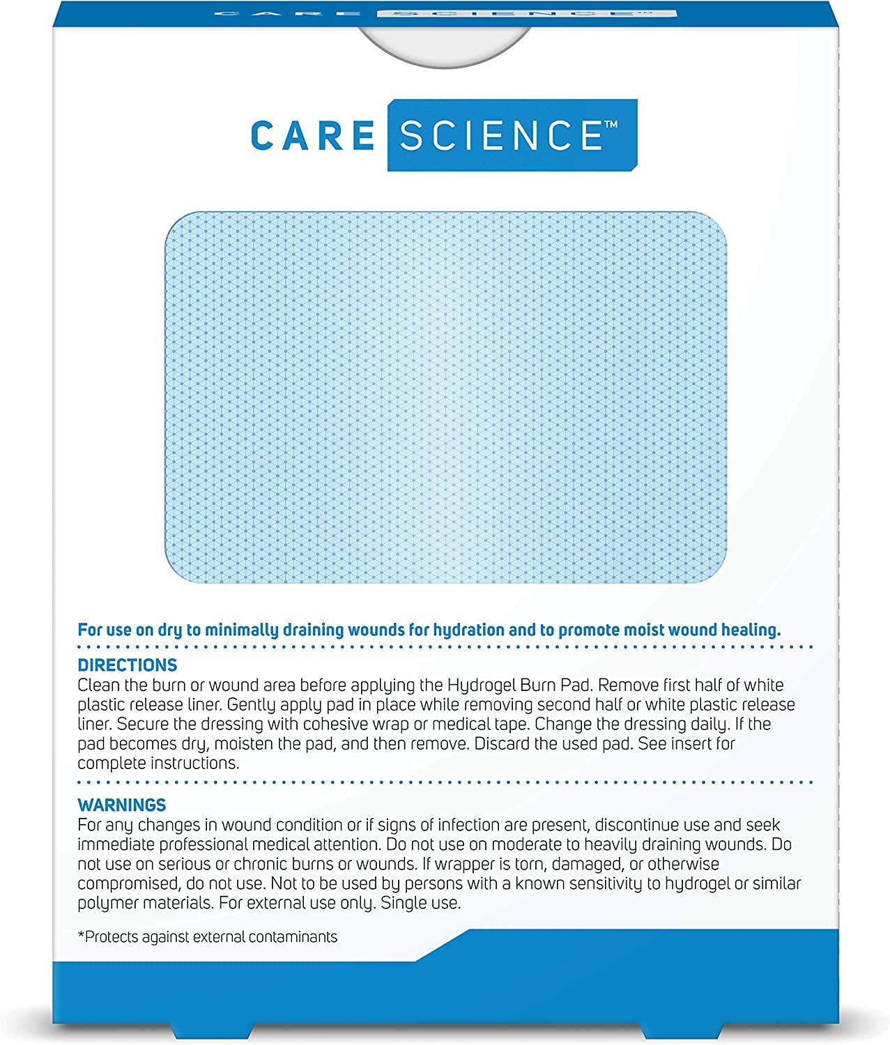 Care Science Hydrogel Sterile Burn Pads - 4 ct | Instant Cooling Relief ...