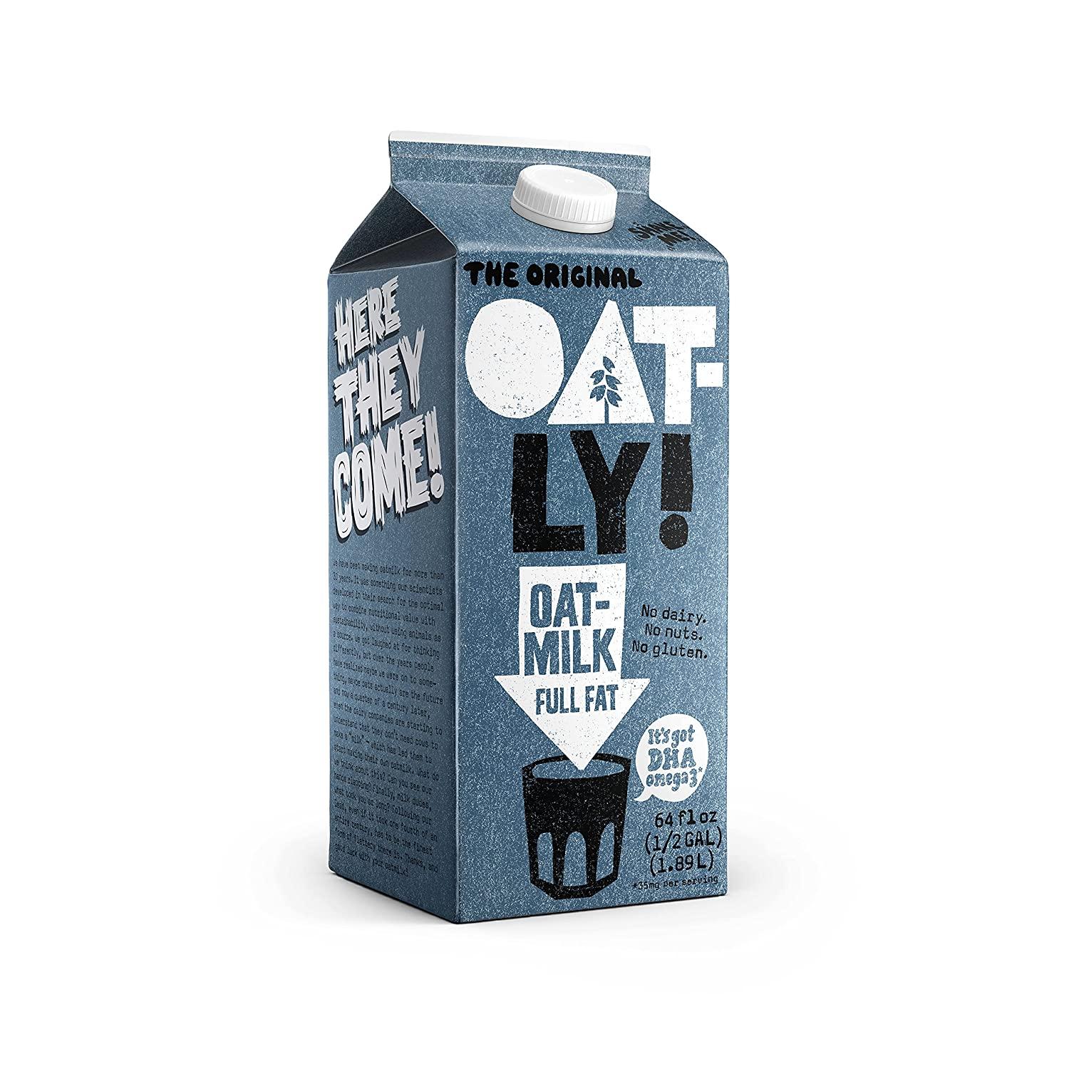 Oatly Full Fat Oat Milk 64oz: Rich & Creamy Dairy-Free Alternative ...