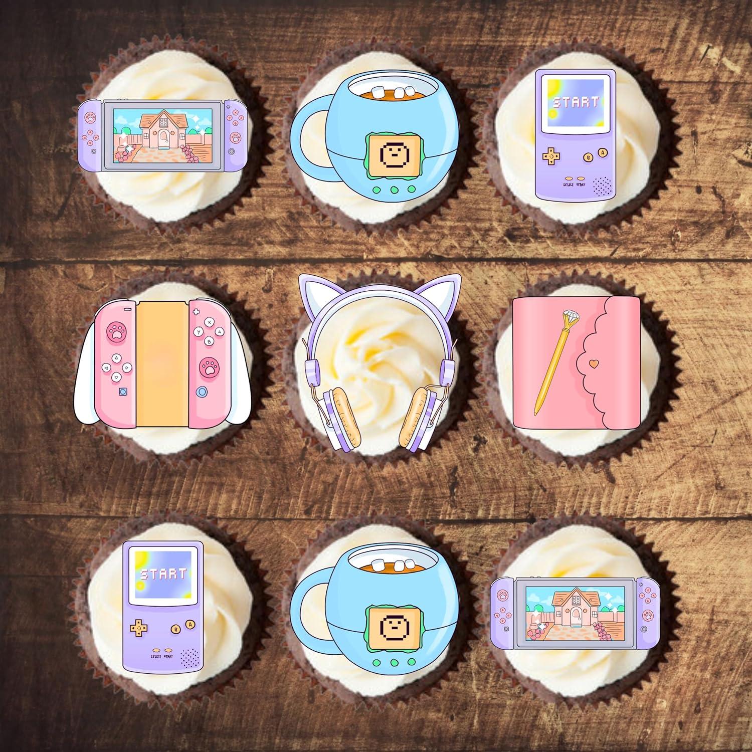 Gaming Cupcake Toppers Edible Gamer Girl Cake Decorations #2 Edible ...