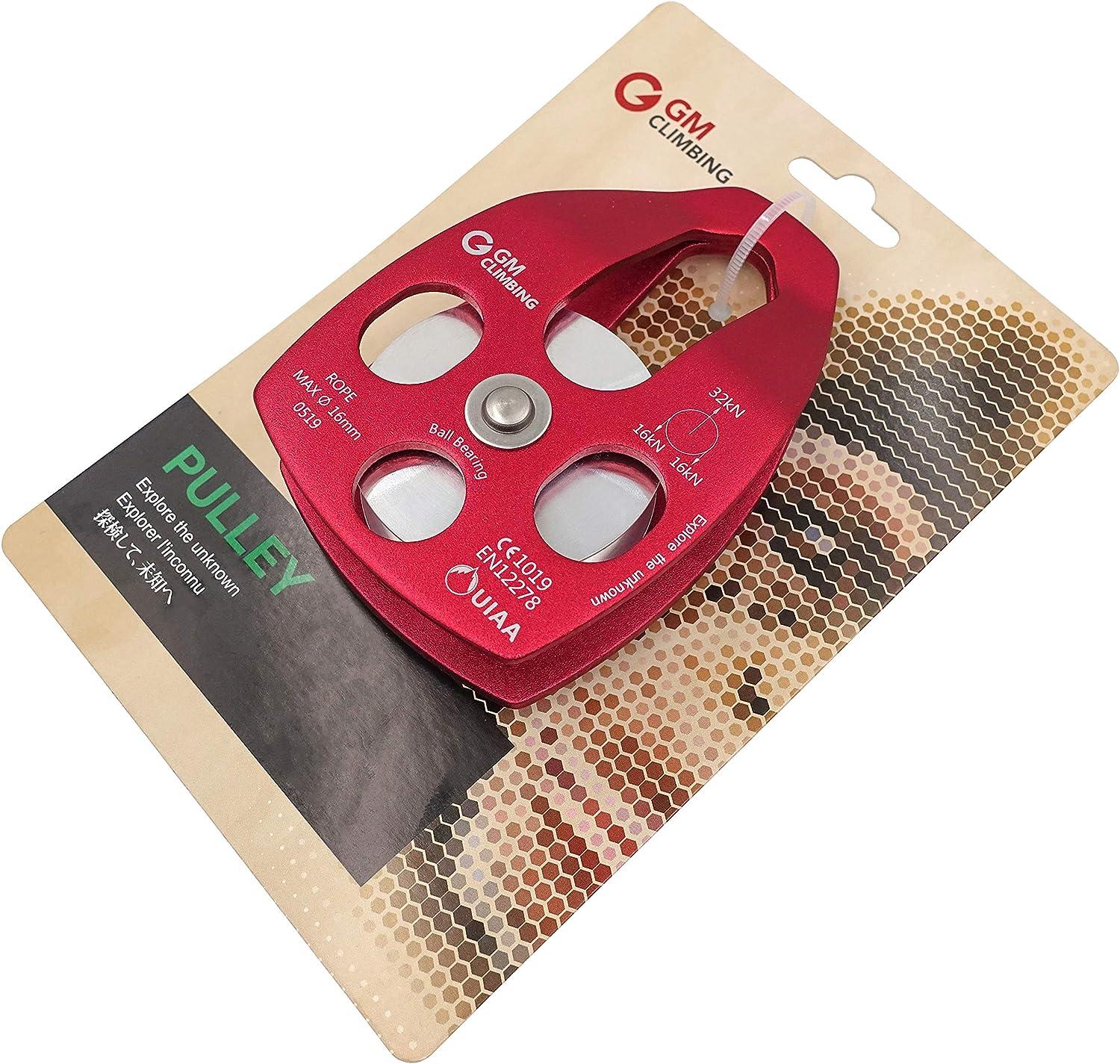 GM CLIMBING 32kN UIAA Certified Large Rescue Pulley - Red | CE/UIAA ...