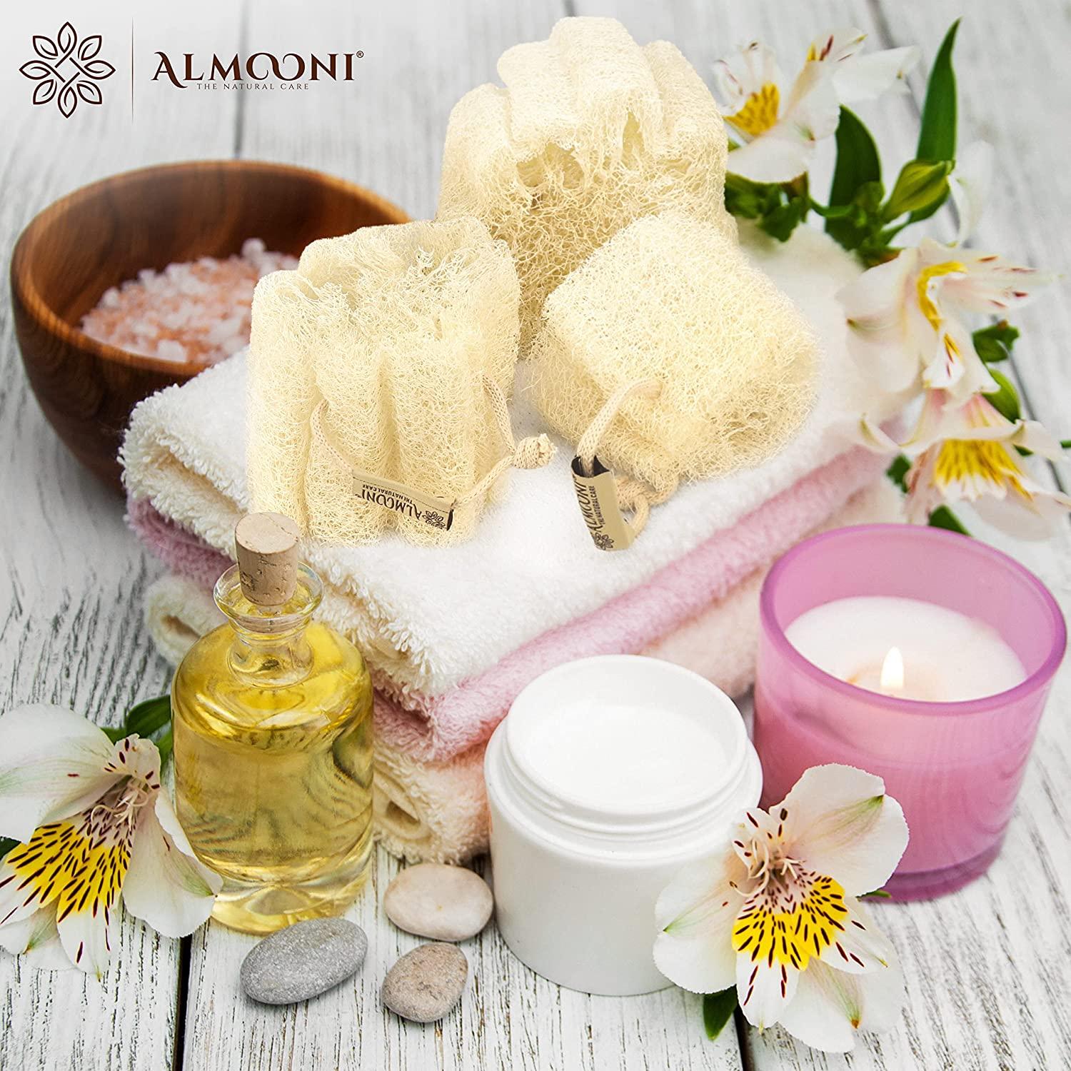 Almooni Mini Natural Loofah Sponge - Egyptian Shower Exfoliating ...