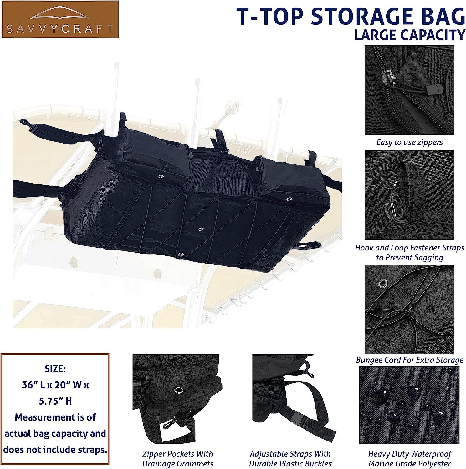 Savvycraft T-Top Storage Bag | Waterproof Marine Grade 600D Polyester ...