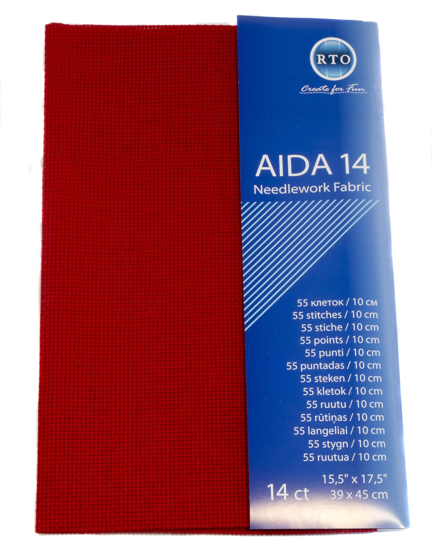 RTO Aida 14 Count Red 39cm x 45cm 100% Cotton Fabric | Buy Now with ...