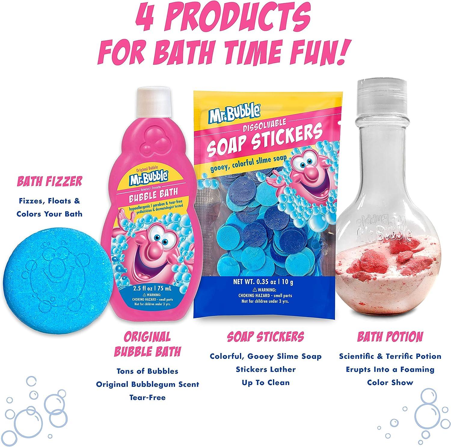 Mr. Bubble Kids Ultimate Bath Time Fun Pack - Bubble Bath, Bath Fizzer ...