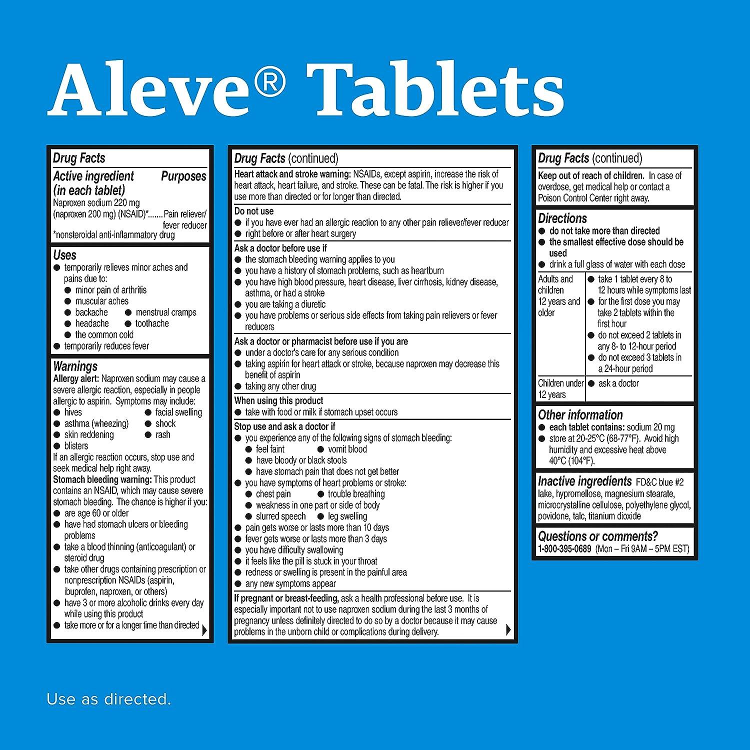 Aleve Arthritis Cap 200 Tablets x 3 - Easy Open Packaging | Pain Relief ...
