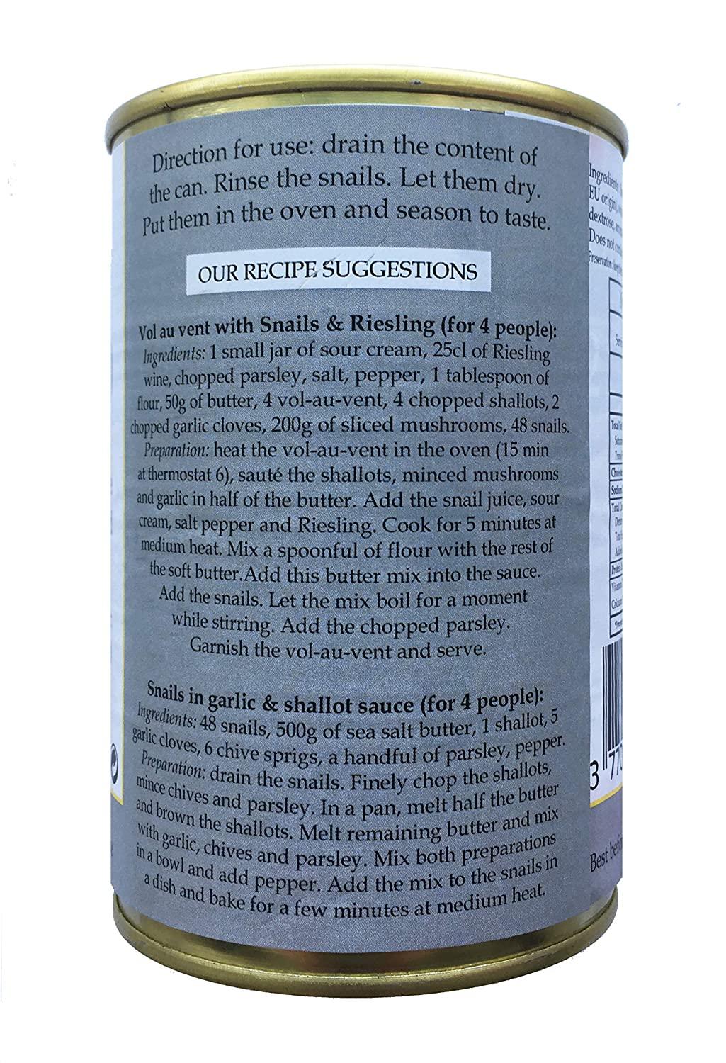 French Helix Pomatia Wild Burgundy Escargots Snails 48 Pieces - Canned ...