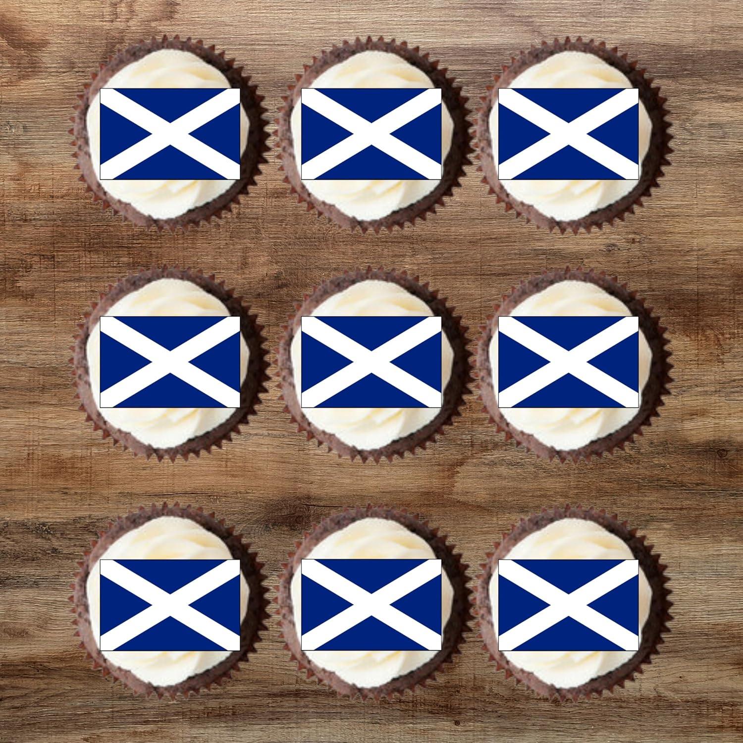24 Edible Scottish Flag Cupcake Toppers Scotland Flag Six Nations ...