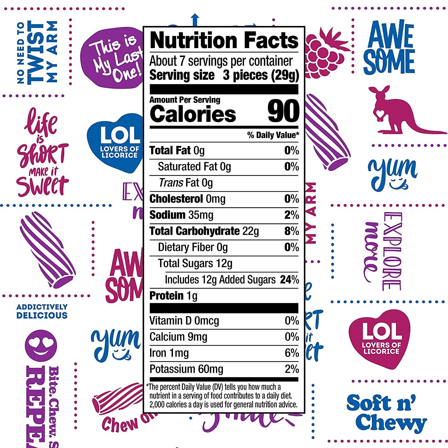 Wiley Wallaby Blasted Berry Licorice Candy Twists - 10 oz - Australian ...