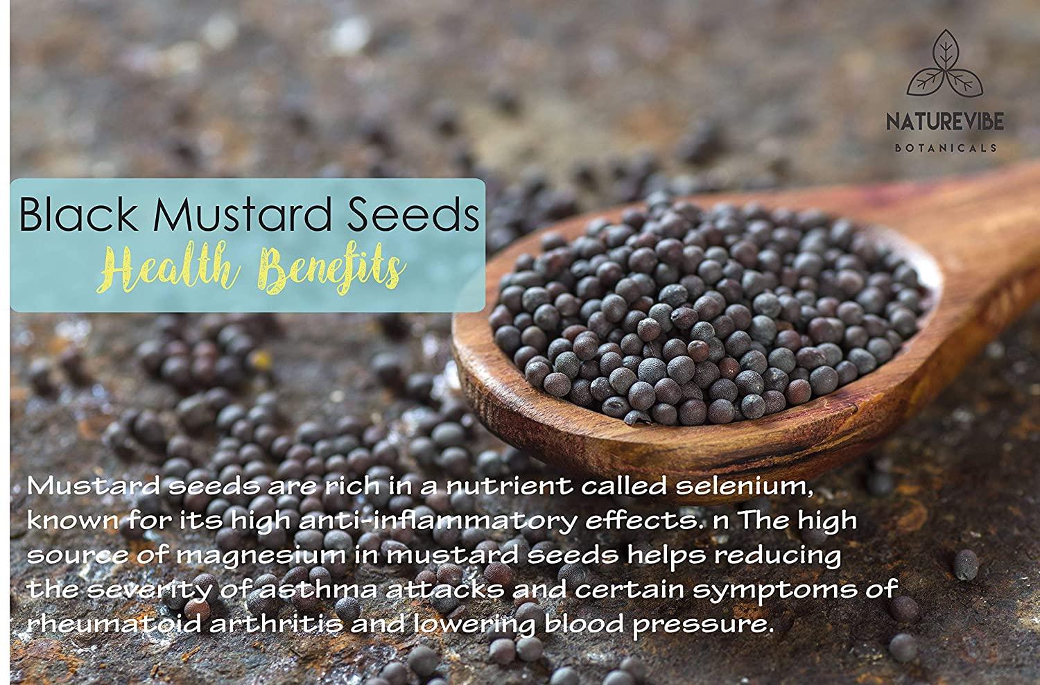 Naturevibe Botanicals Organic Black Mustard Seeds - 1lb (16oz) | Gluten ...