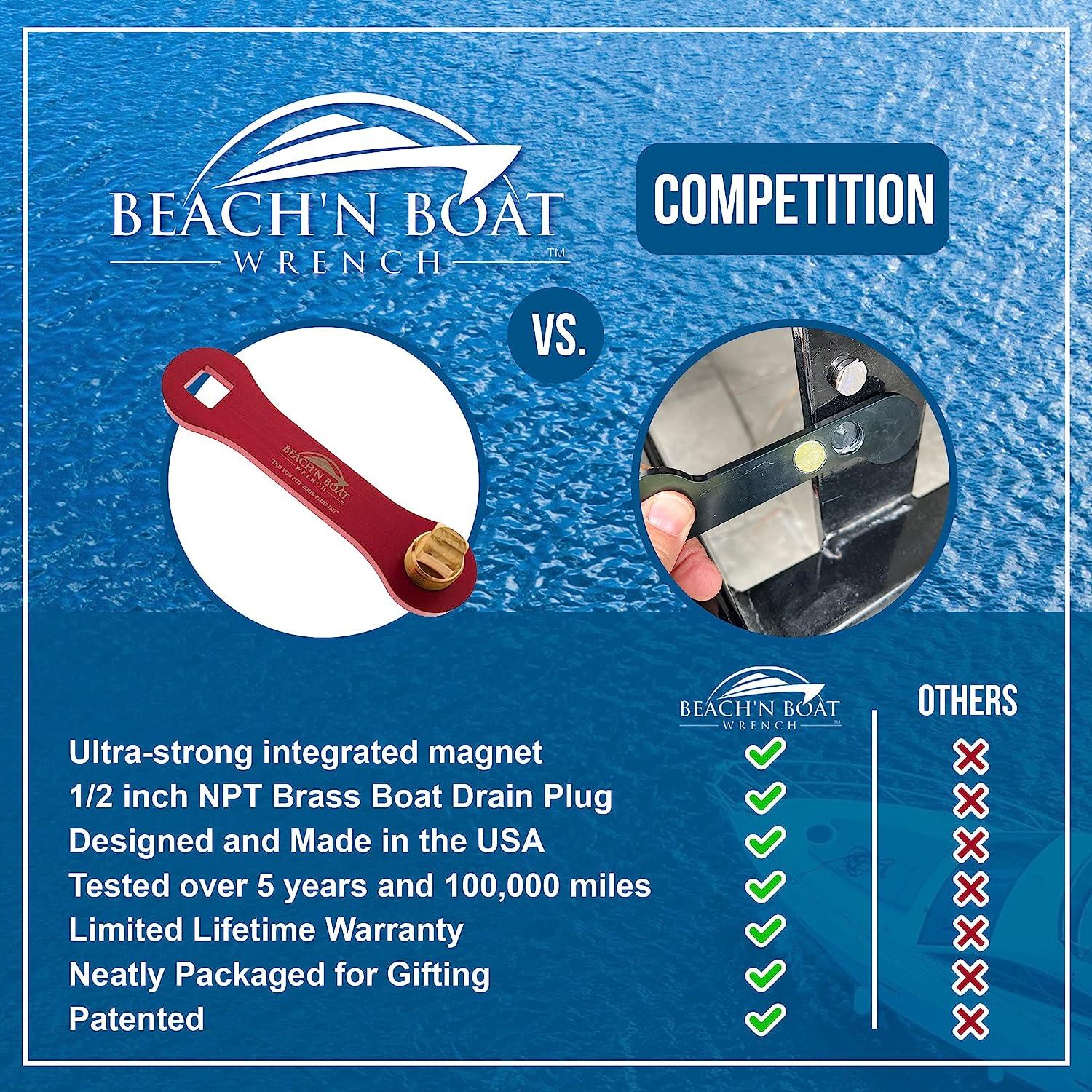 Elite Engineering USA BeachN Boat 1/2 NPT Drain Plug Wrench with Spare ...