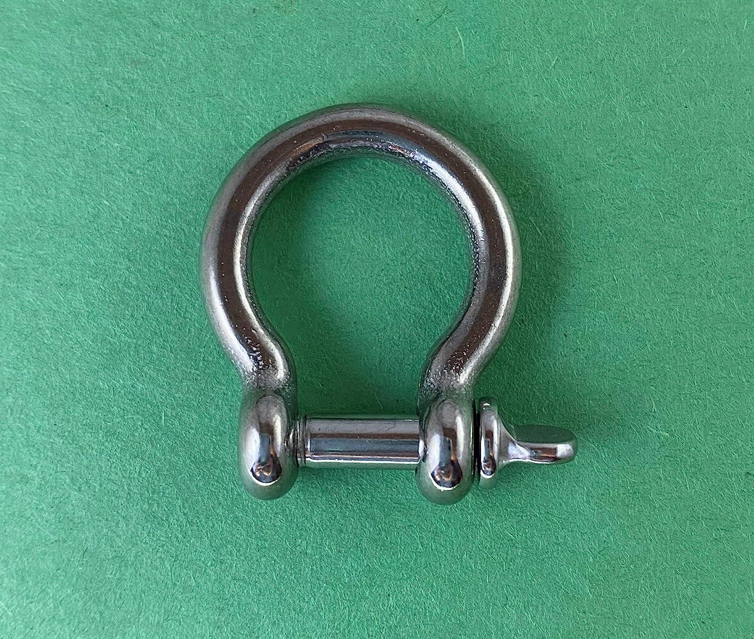 5PC Stainless Steel 316 Round Bow Shackle 5/32 (4mm) Marine Grade ...