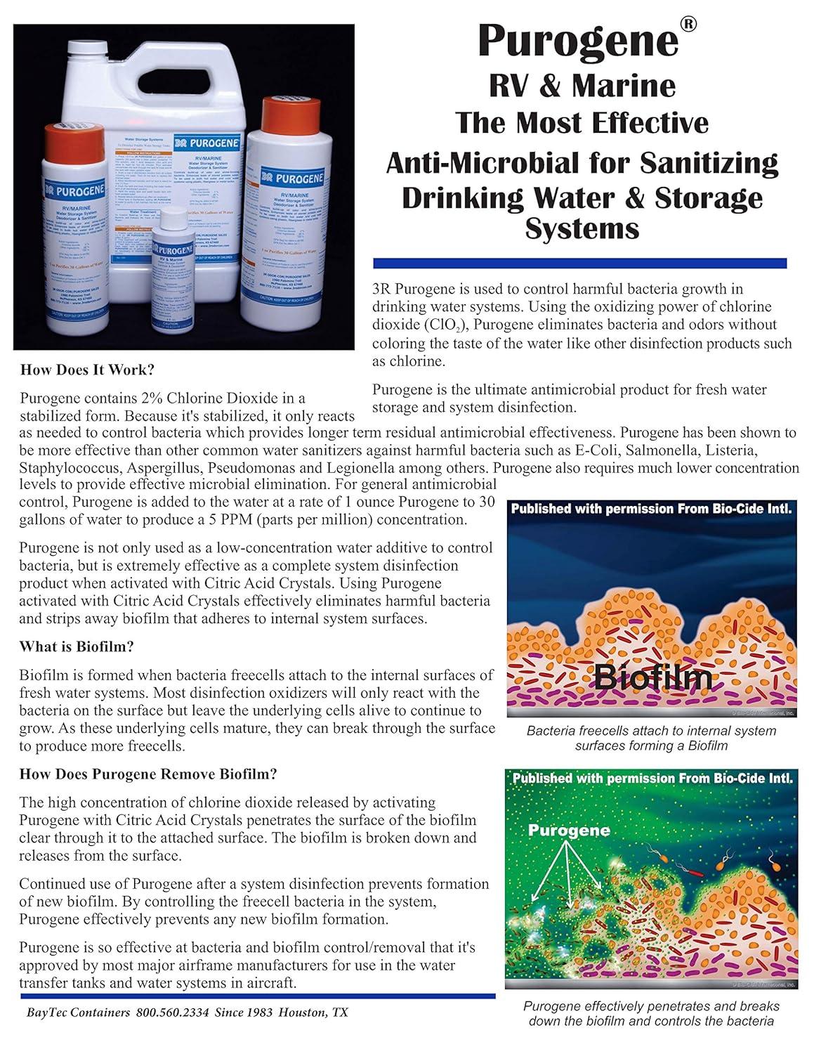 32oz Purogene Water Treatment & Sanitizer for Long-Term Water Storage ...