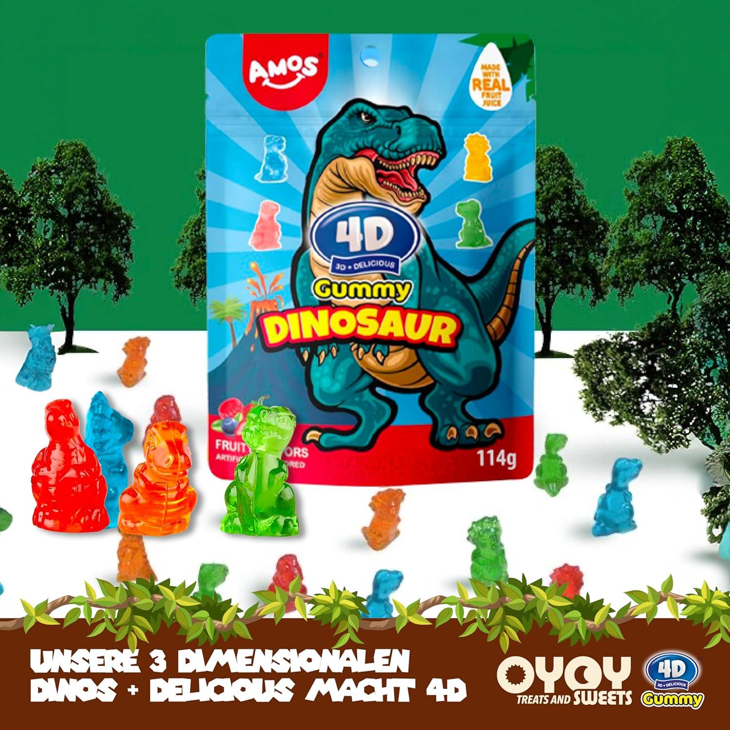 8er Set Amos 4D Rubber Blocks & Dinosaurs - Vibrant Fruit Rubber ...