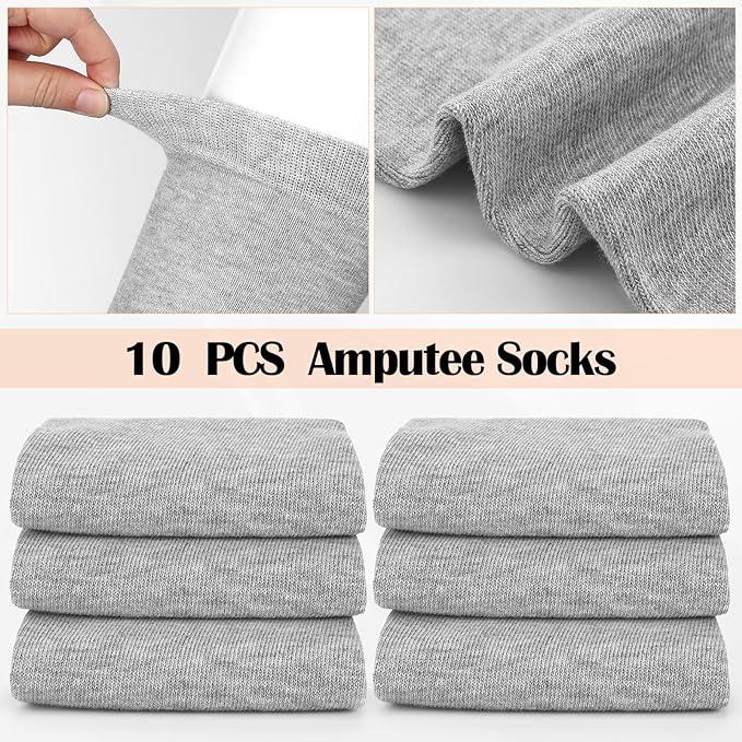 Bunnycool 10 Pcs Prosthetic Stump Shrinkers Amputee Socks - Gray | Men ...