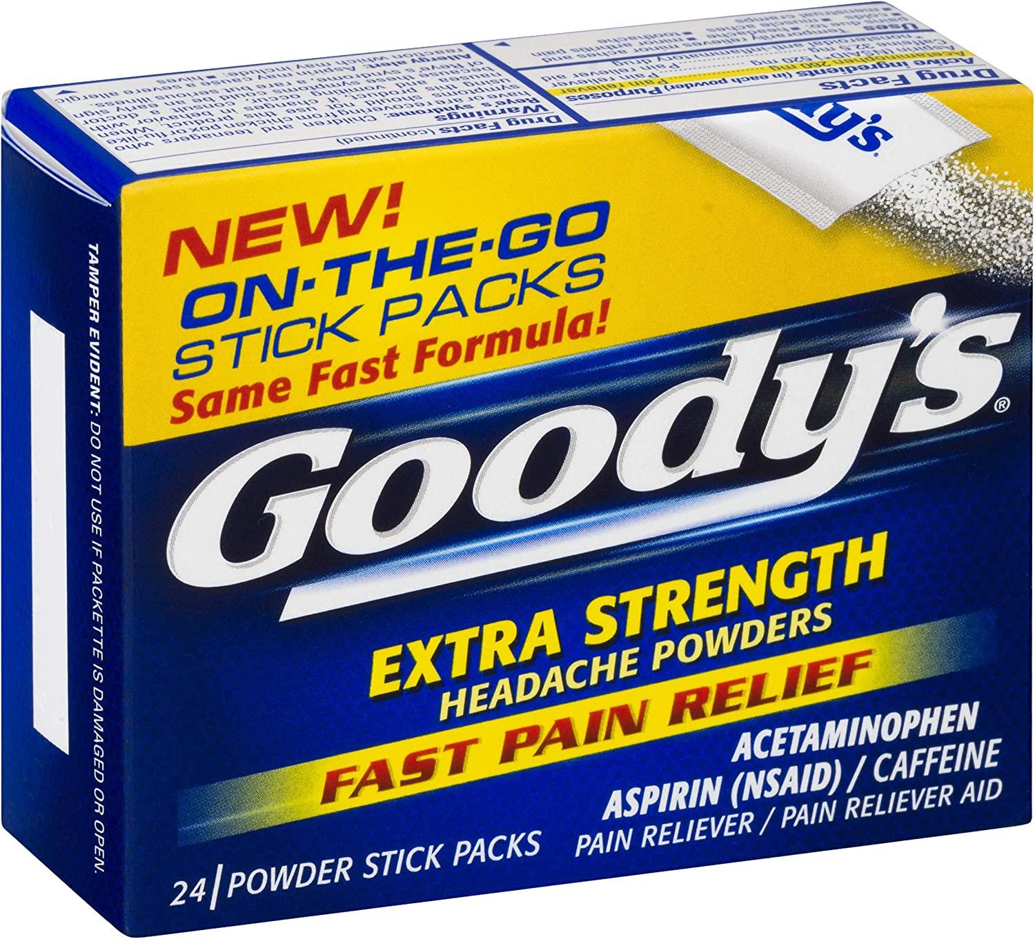 Goody's Extra Strength Headache Powder temporarily relieves minor aches ...