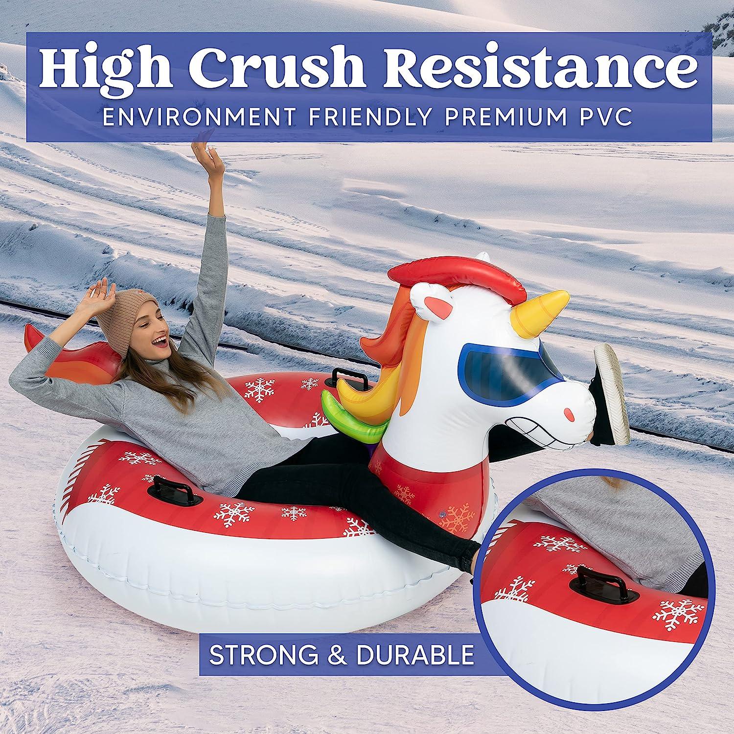 JOYIN 47 Inflatable Snow Tube for Kids and Adults, Heavy-Duty Snow Tube ...