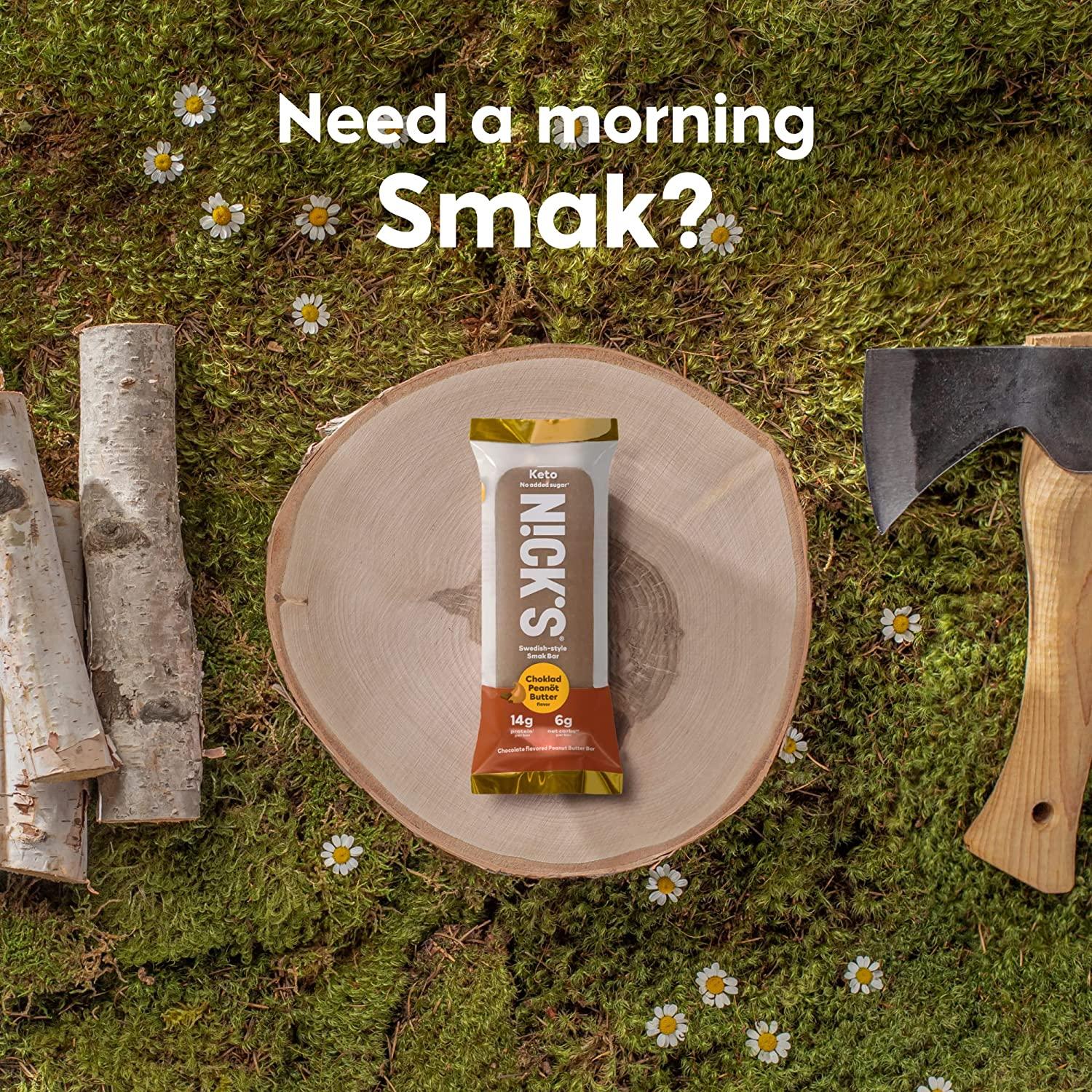 Nick's Smak Bar: Refrigerated Protein Bar | No Added Sugar | Keto Snack ...