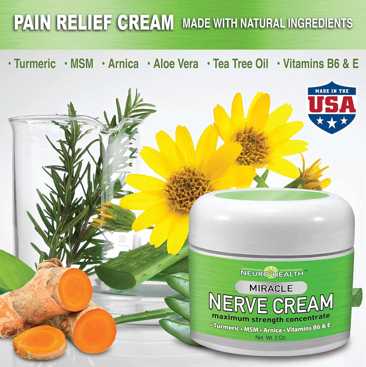 Neuro Health Miracle Nerve Cream 2oz Jar 2 Pack - Turmeric, Arnica ...