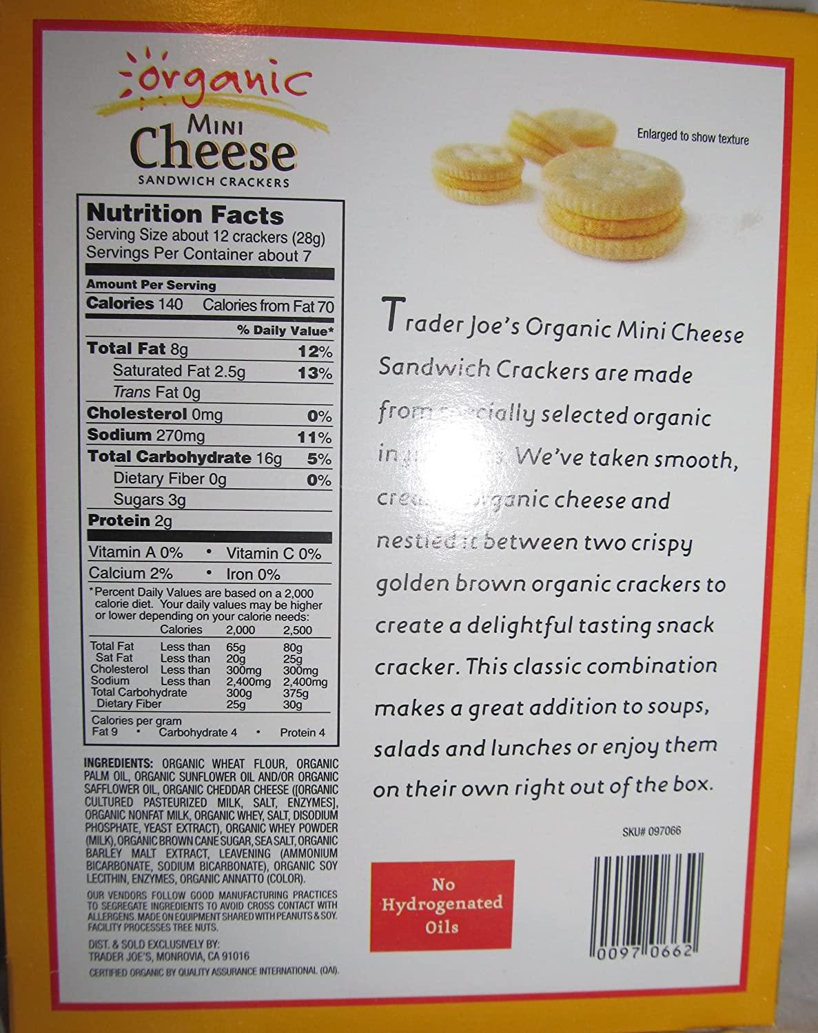 Trader Joe's Organic Mini Cheese Sandwich Crackers 7.5oz (2 Pack ...