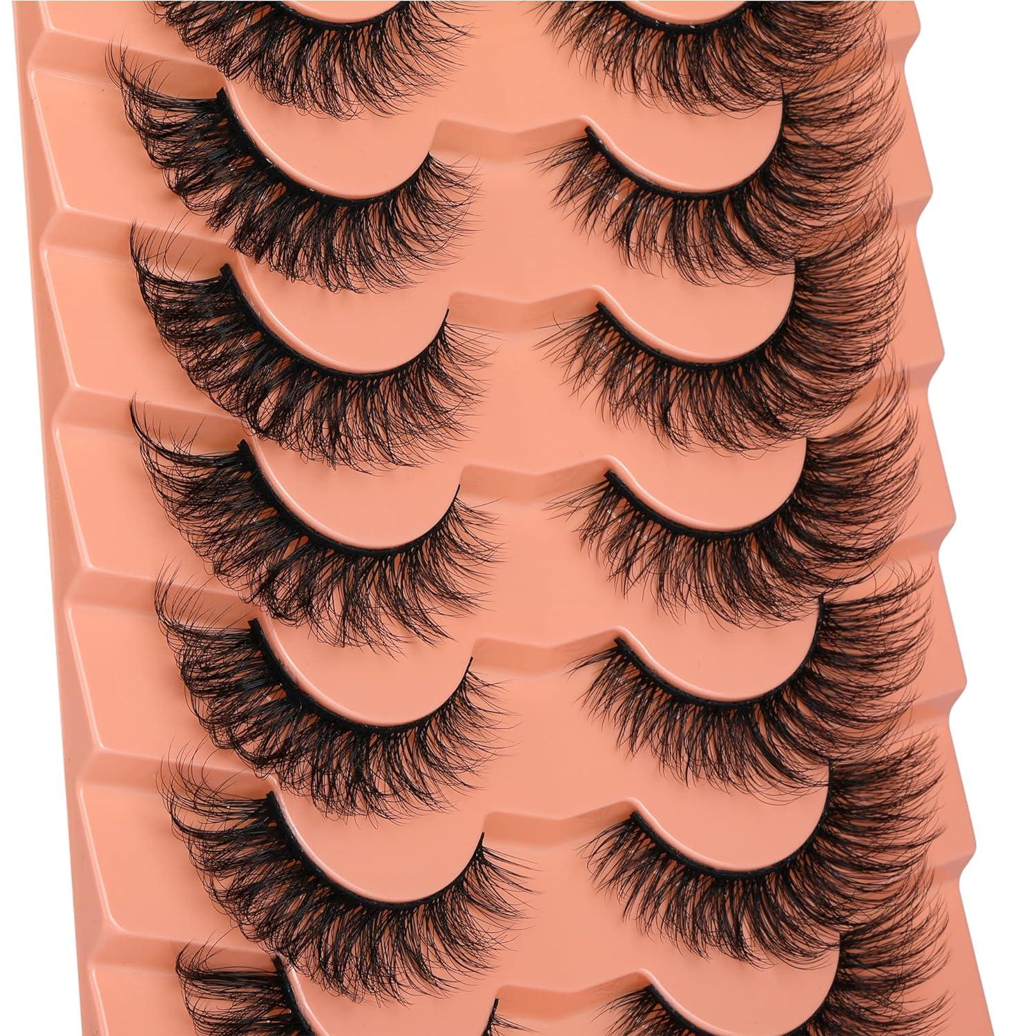 Fox Eye 7L 20MM Wispy False Lashes 8D Full Volume Faux Mink Pack - 7 ...